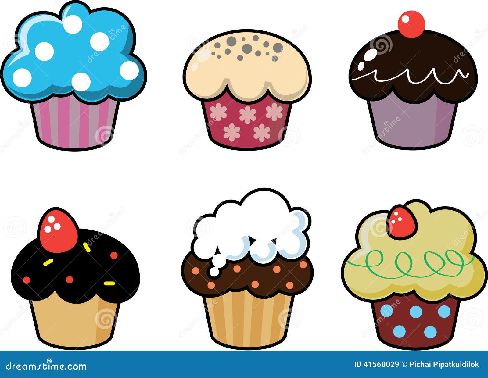 Cupcakes stock vector. Illustration of creamy, muffin - 41560029