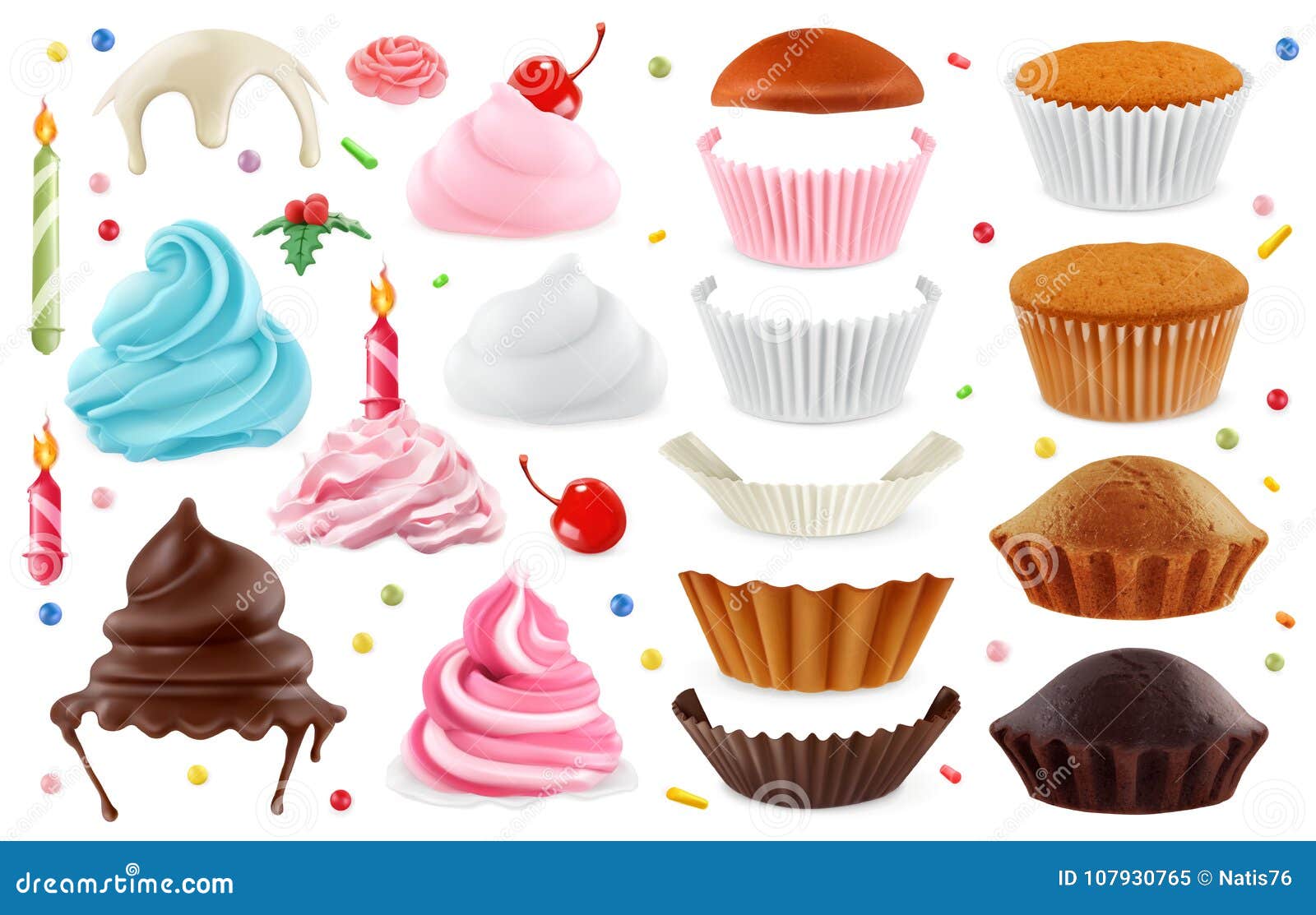 Cupcakes Elements Stock Illustrations – 1,472 Cupcakes Elements Stock ...
