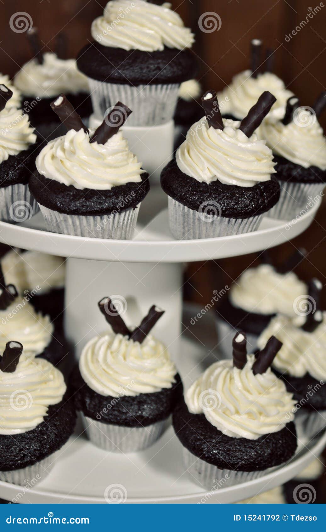 Cupcakes on platter stock photo. Image of sauce, serving - 15241792