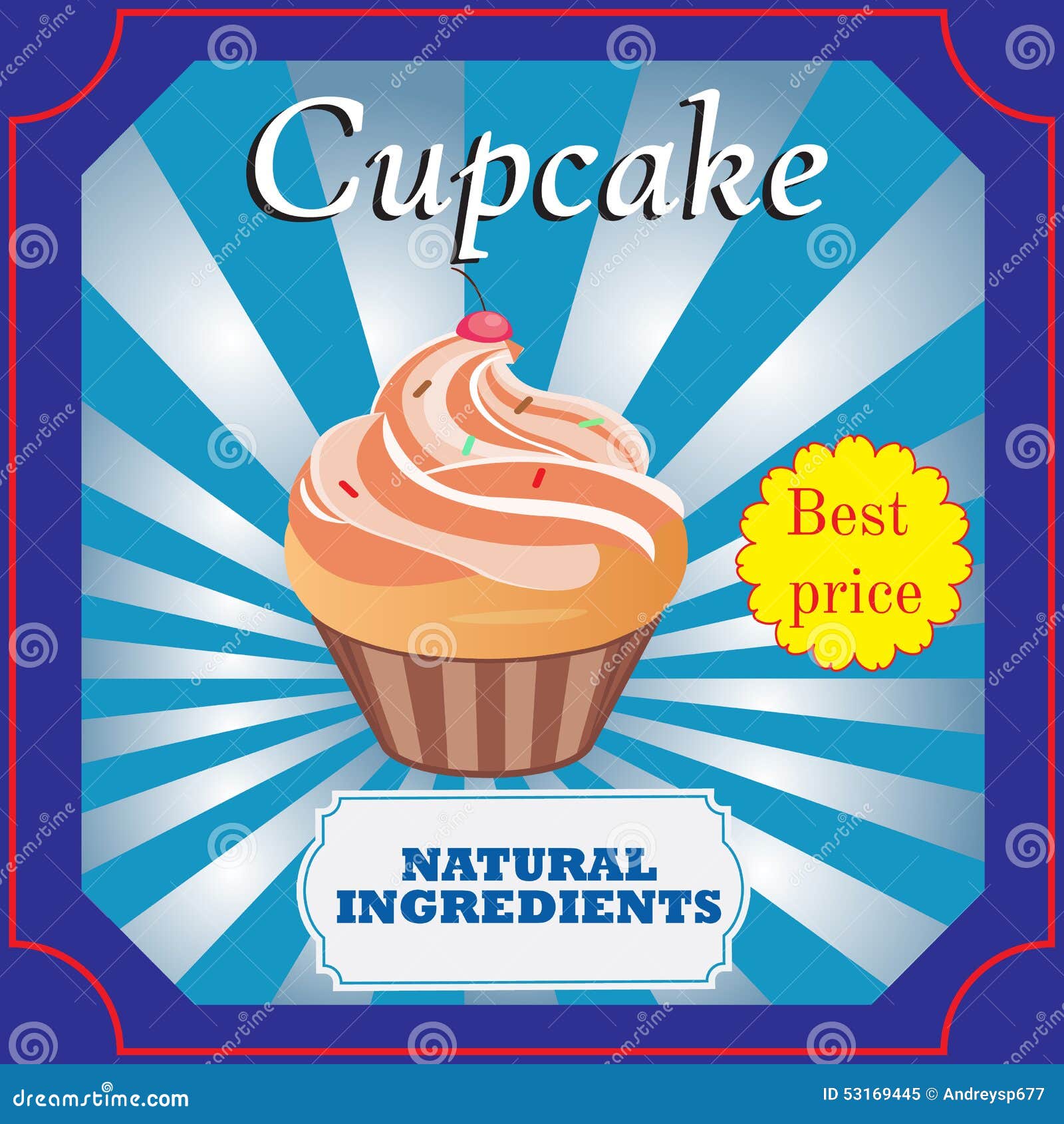 Cupcakes poster design stock vector. Illustration of goods - 53169445