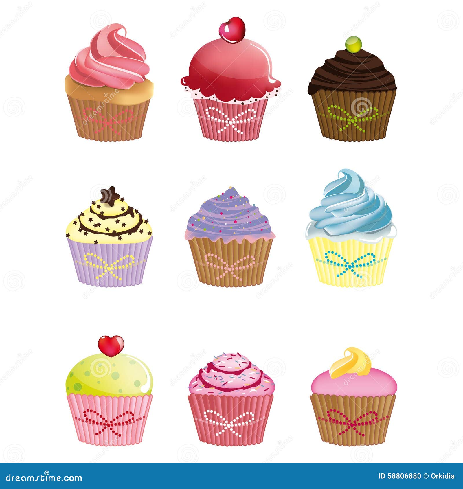 Cupcakes stock vector. Illustration of cute, cupcakes - 58806880