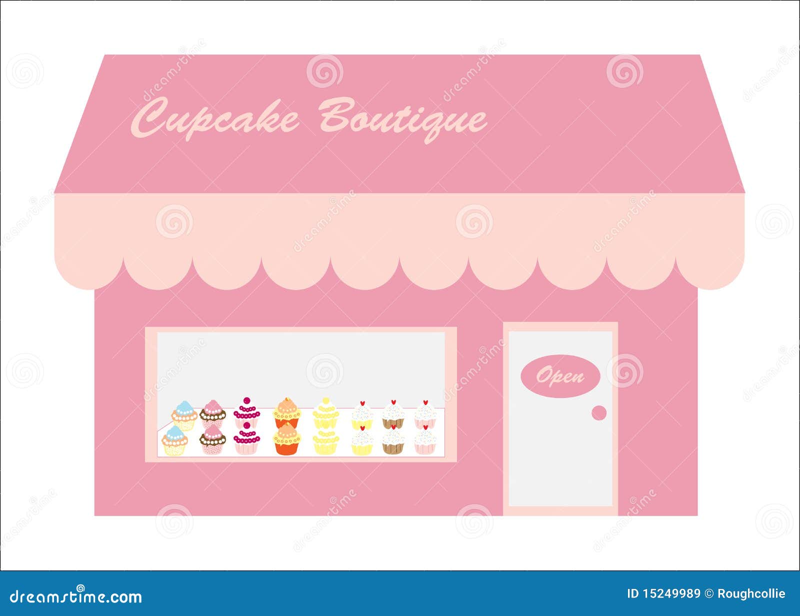 Store Or Shop Front View Vector Illustration, Cartoon Line Outline ...