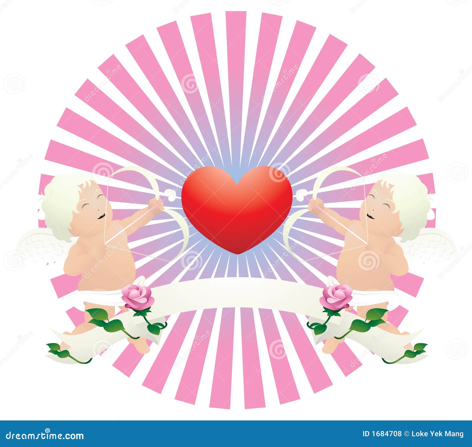 Cupid stock illustration. Illustration of rose, flower - 1684708