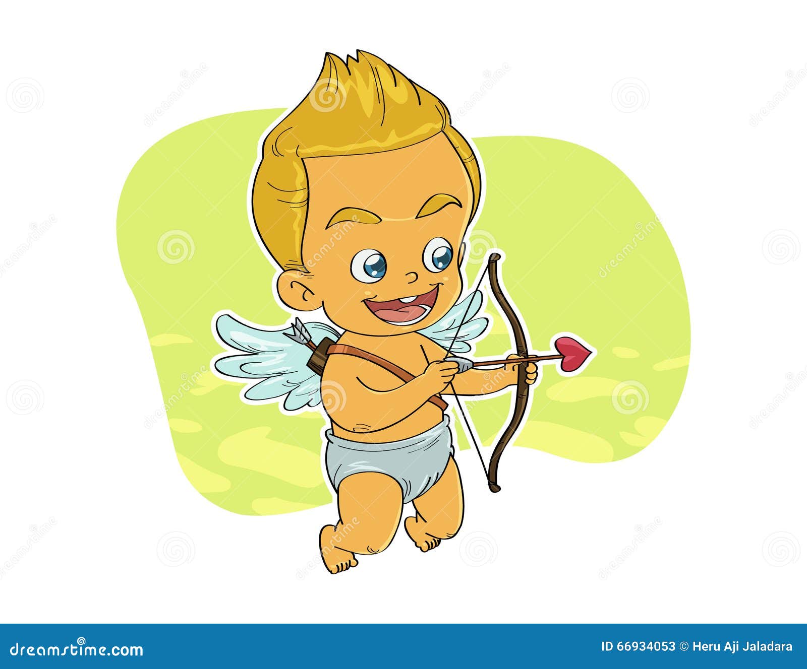 Cupid aiming target stock vector. Illustration of shooting - 66934053