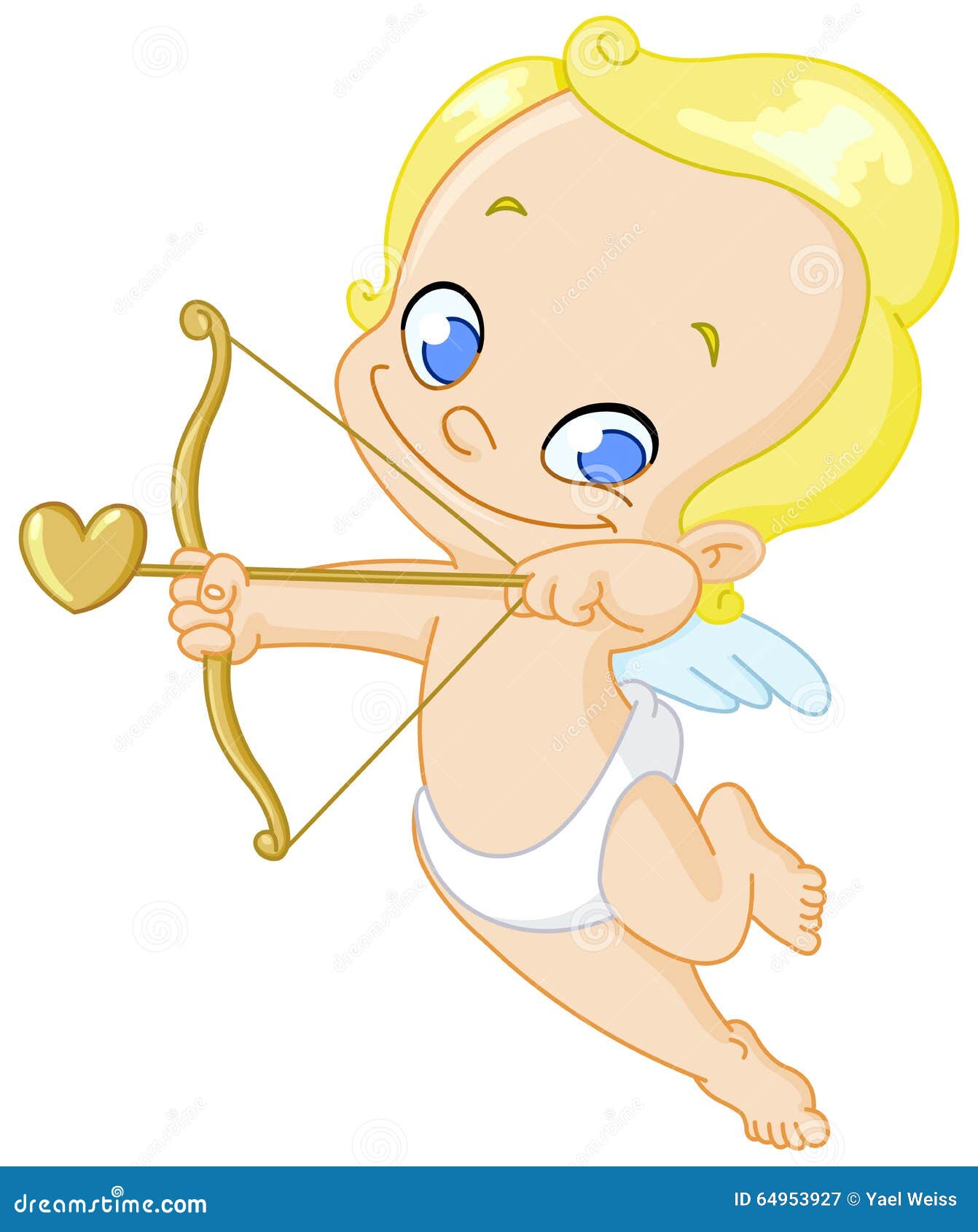 Cupid with arrow stock vector. Illustration of emotion - 64953927