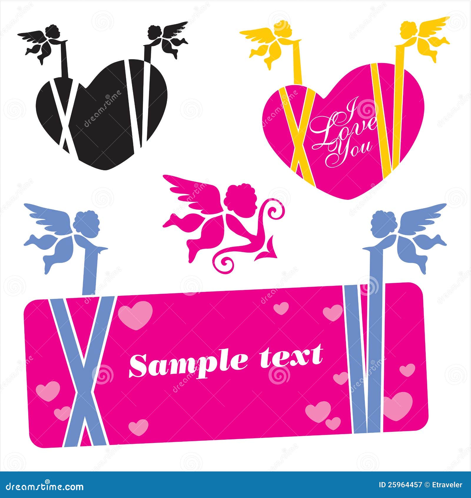 Cupid Banner stock vector. Illustration of element, love - 25964457