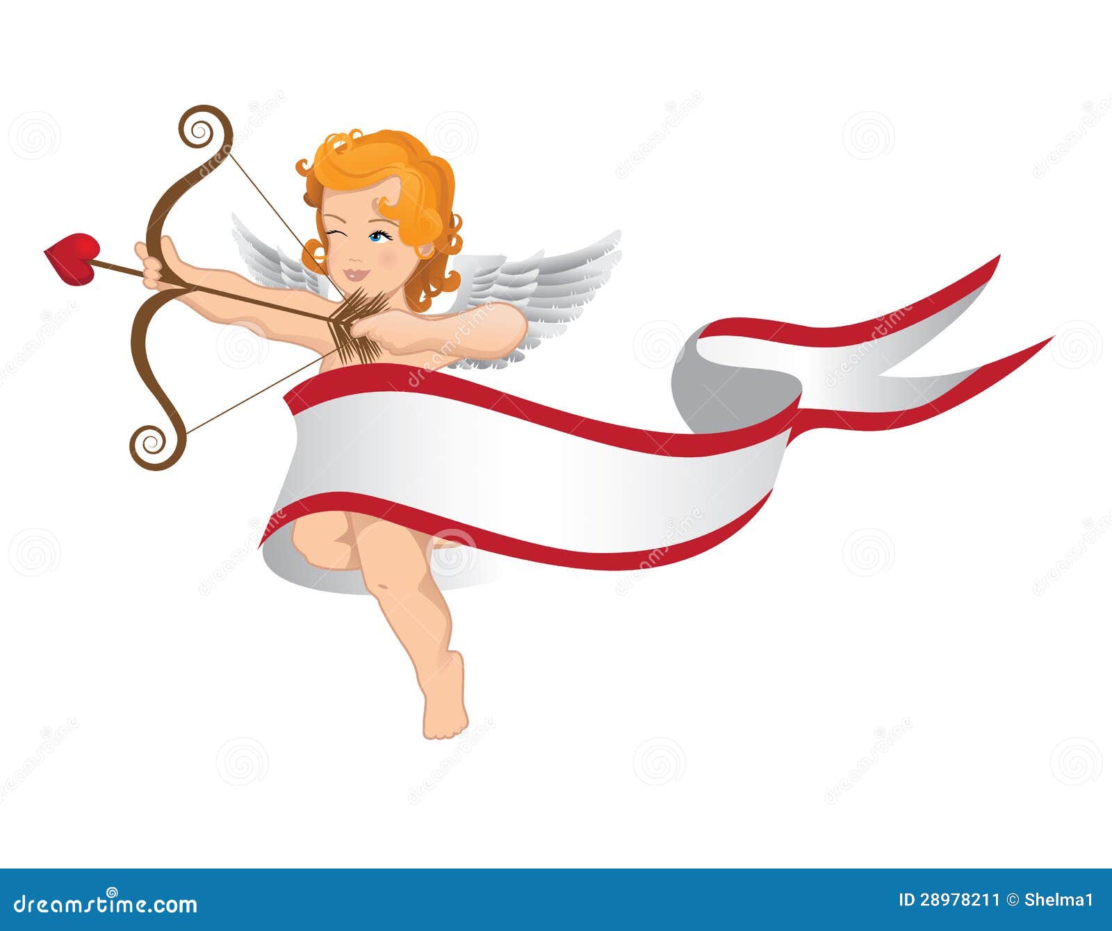 Cupid with Banner stock vector. Illustration of aiming - 28978211
