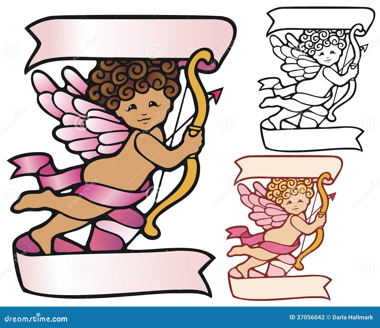 Cupid with banners stock vector. Illustration of angel - 37056042