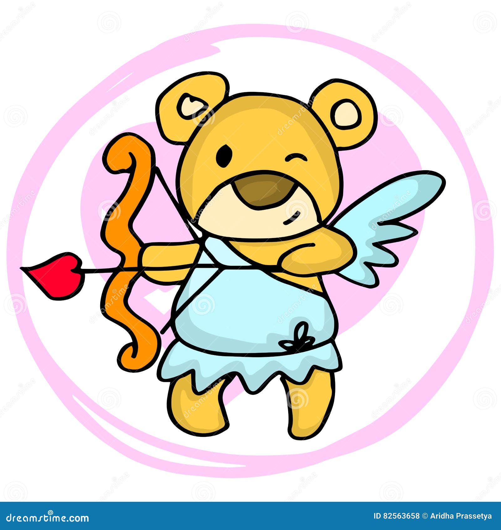 Cupid Bear Cartoon Valentine Days Stock Vector - Illustration of baby ...