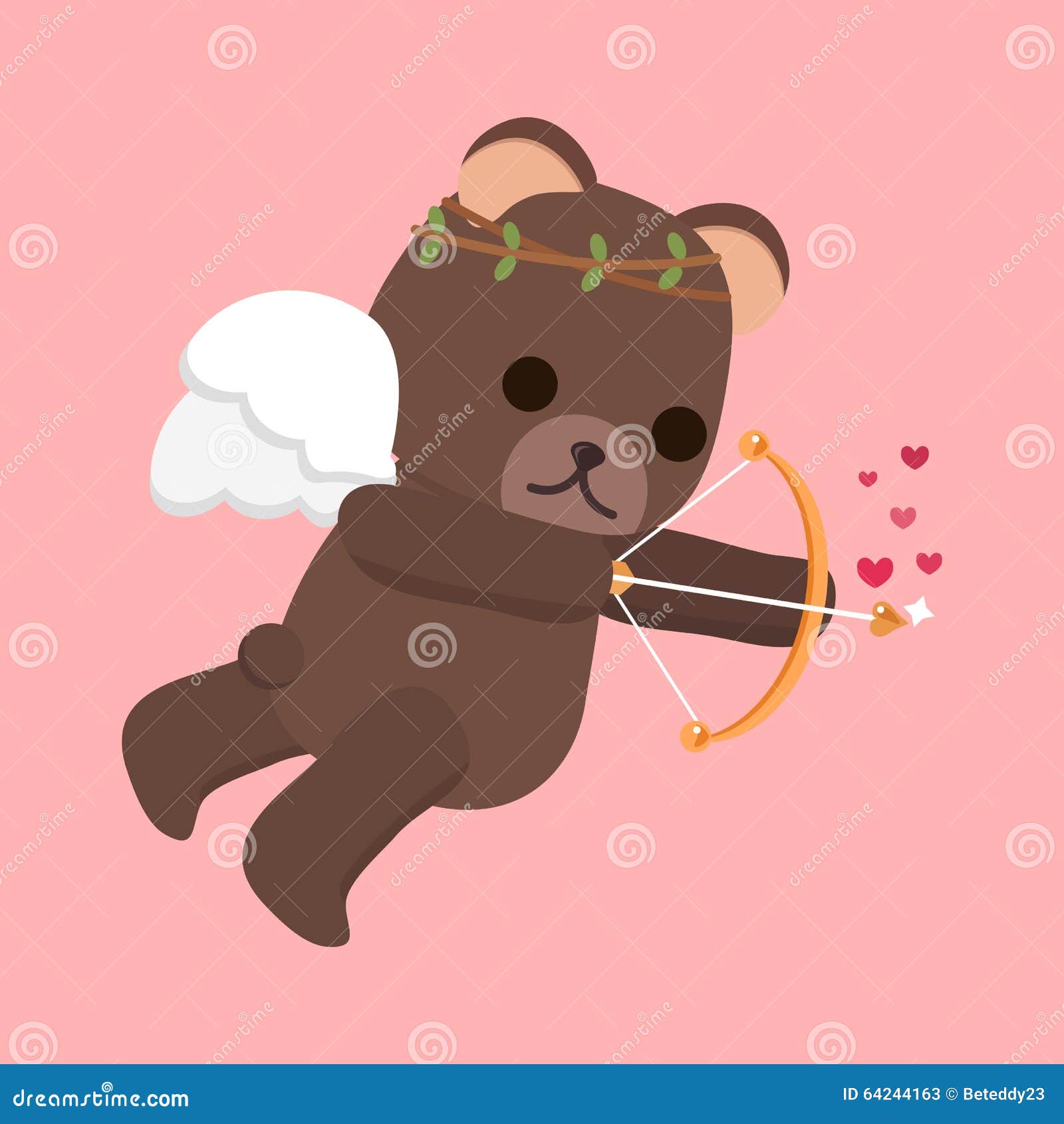 Cupid Bear stock vector. Illustration of vector, icon - 64244163