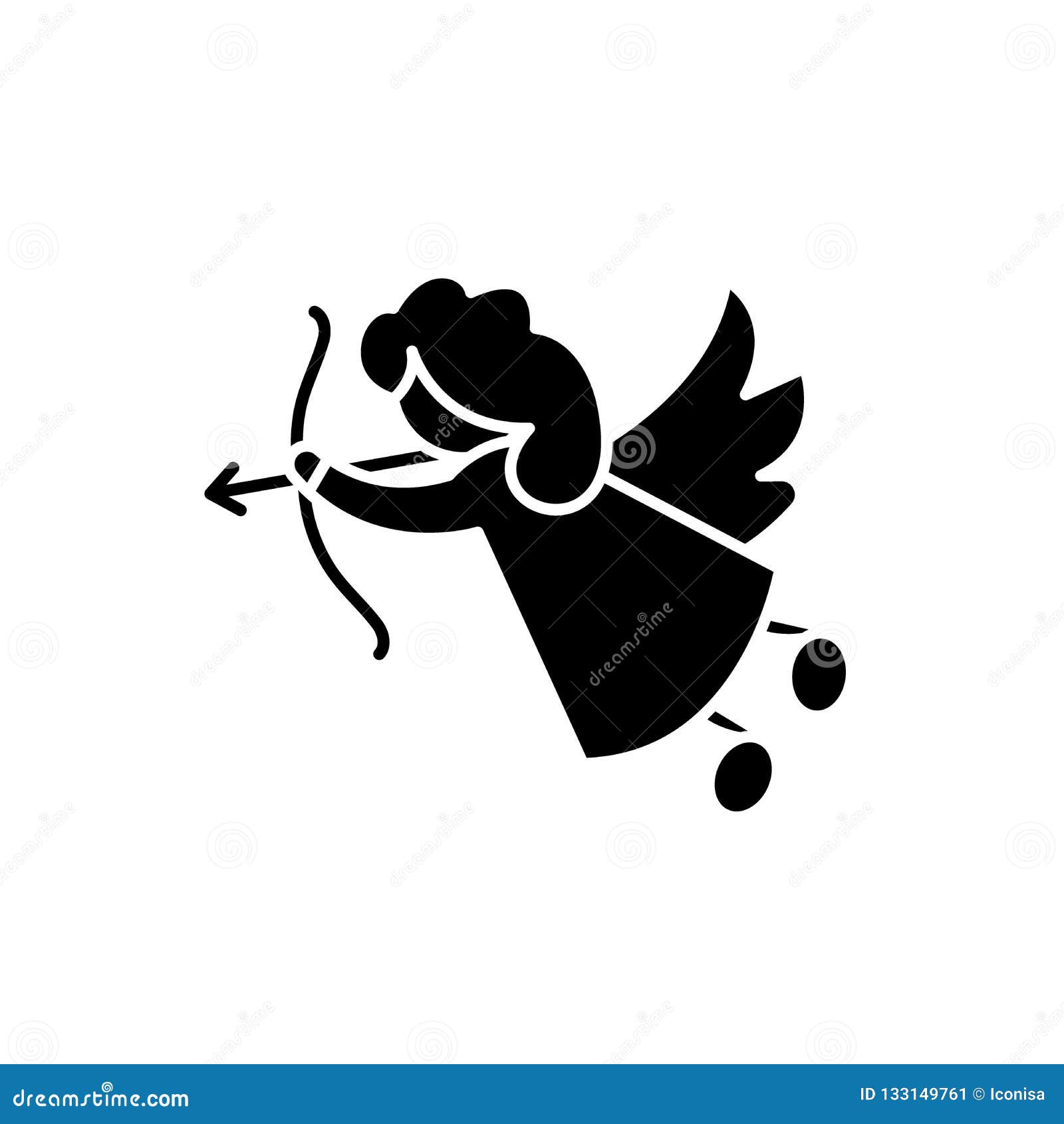 Cupid Black Icon, Vector Sign on Isolated Background. Cupid Concept ...