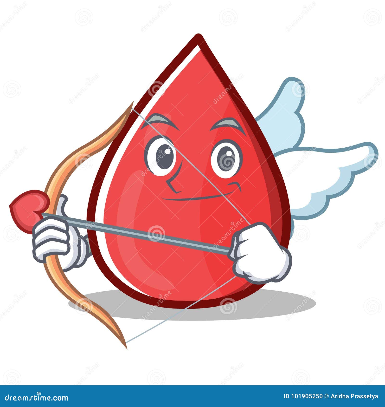 Cupid Blood Drop Cartoon Mascot Character Stock Vector - Illustration ...