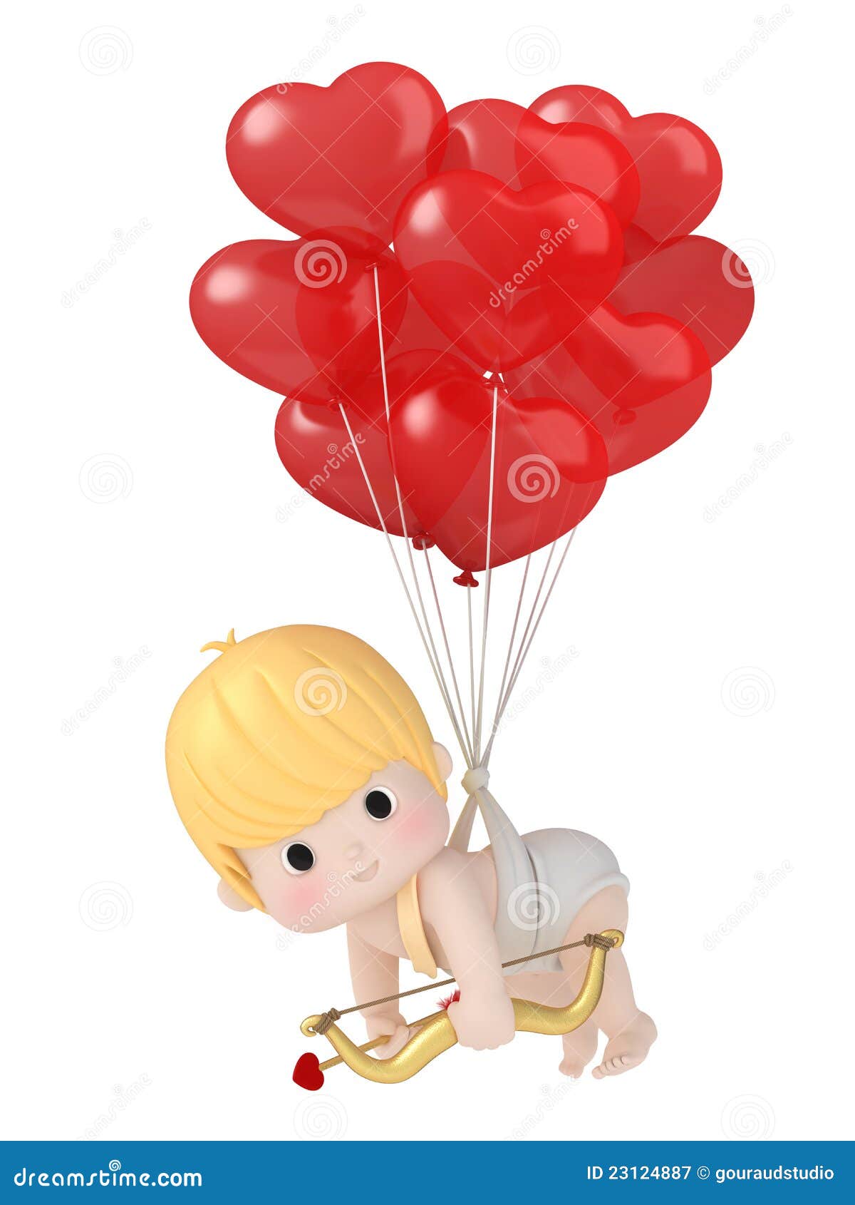 Cupid with bow and arrow stock illustration. Illustration of cherub ...