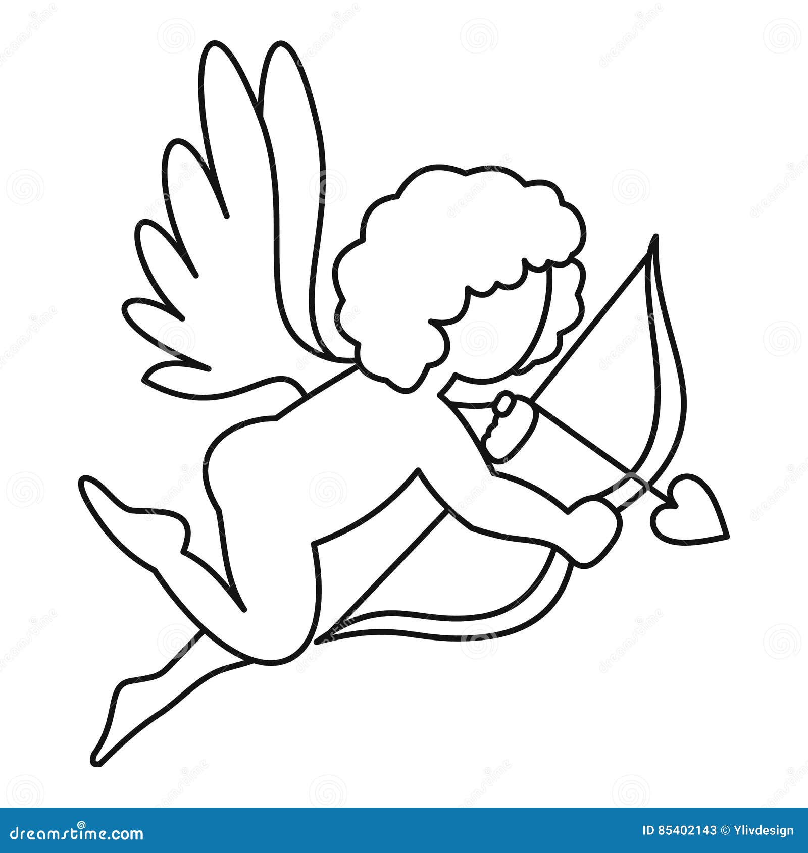 Cupid with Bow and Arrow Icon, Outline Style Stock Vector ...