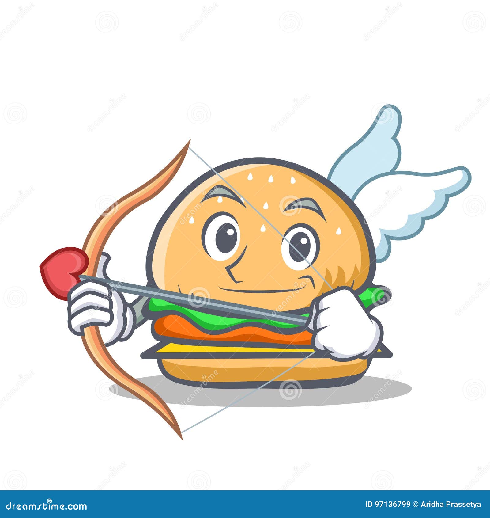 Cupid Burger Character Fast Food Stock Vector - Illustration of food ...