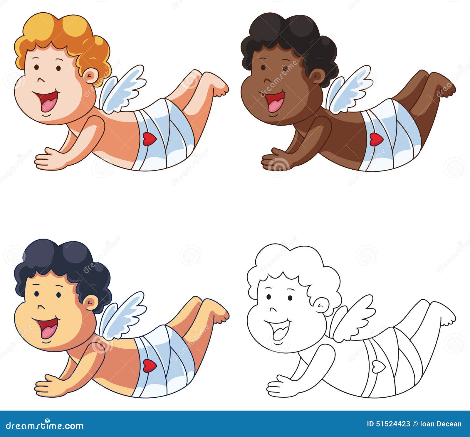 Cupid Cartoon Character Flying Stock Vector - Illustration of cartoon ...