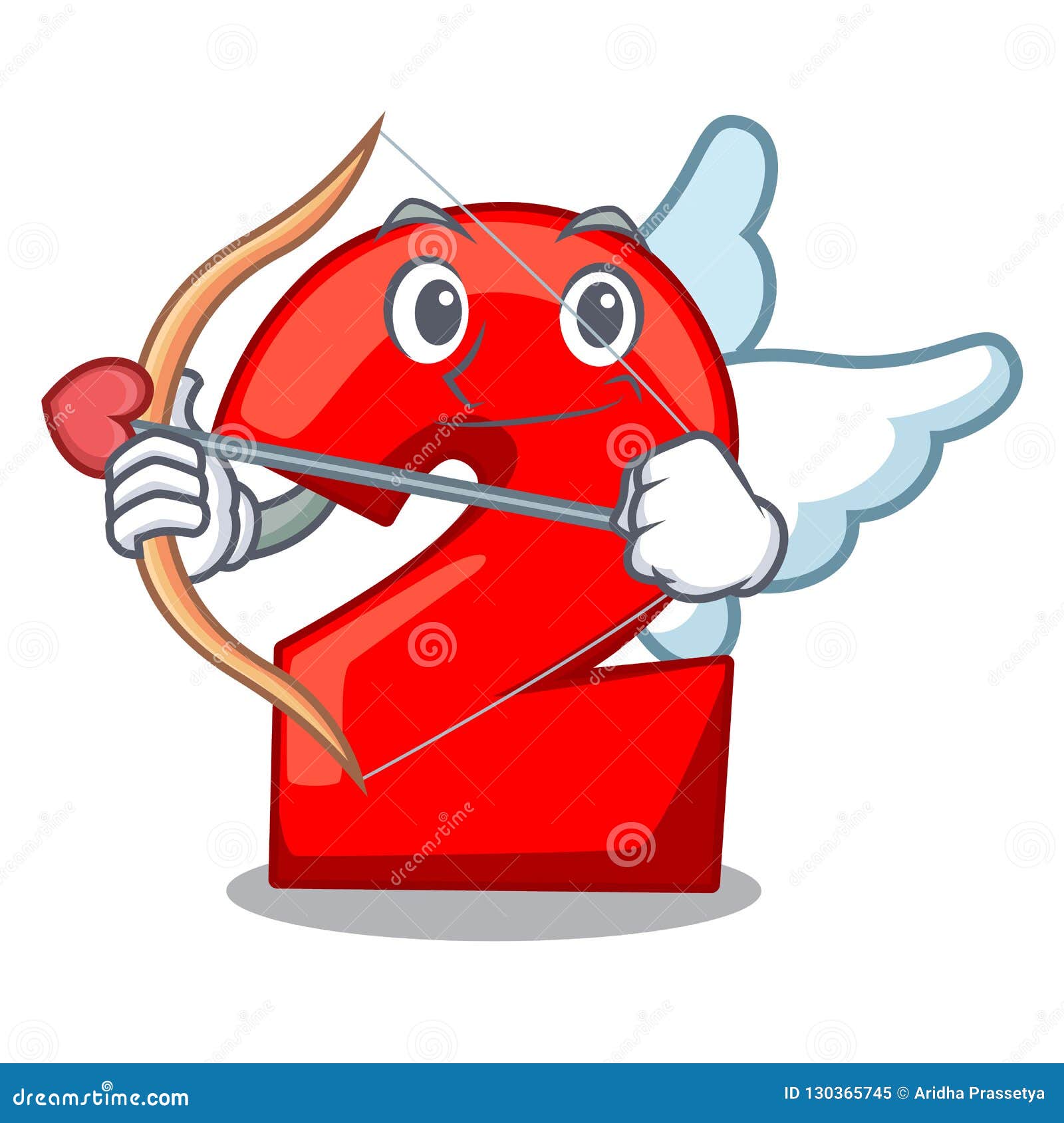 Cupid Cartoon Paper Number Two on Letter Stock Vector - Illustration of ...