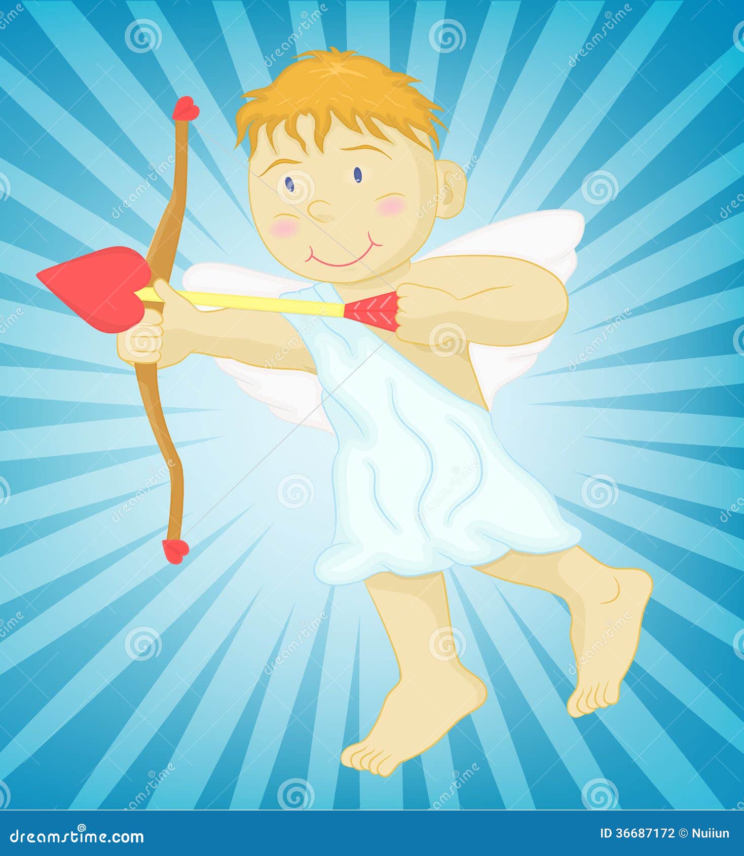 Cupid Cartoon Character With Red Mail | CartoonDealer.com #51524365