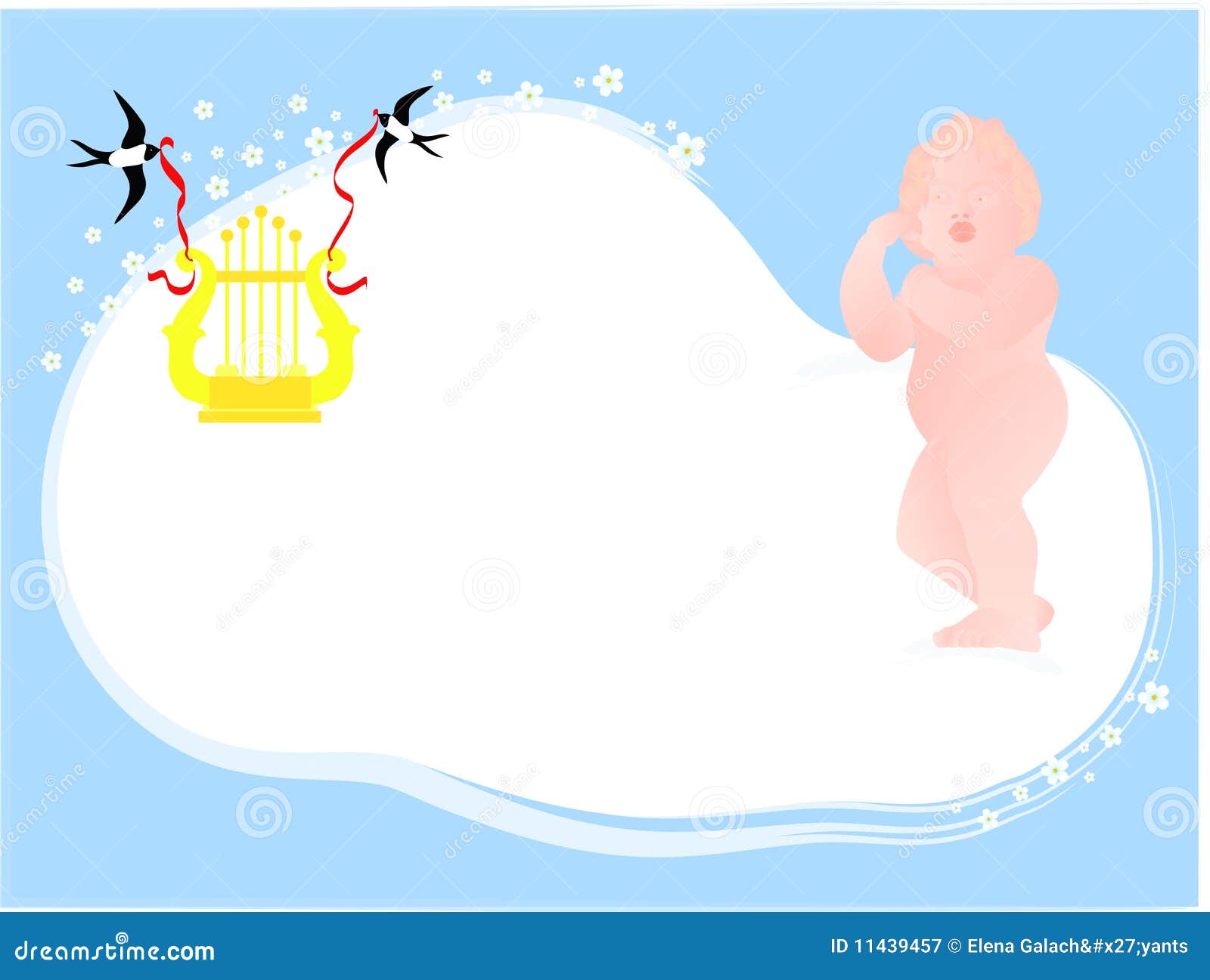 Cupid on a cloud stock vector. Illustration of composer - 11439457