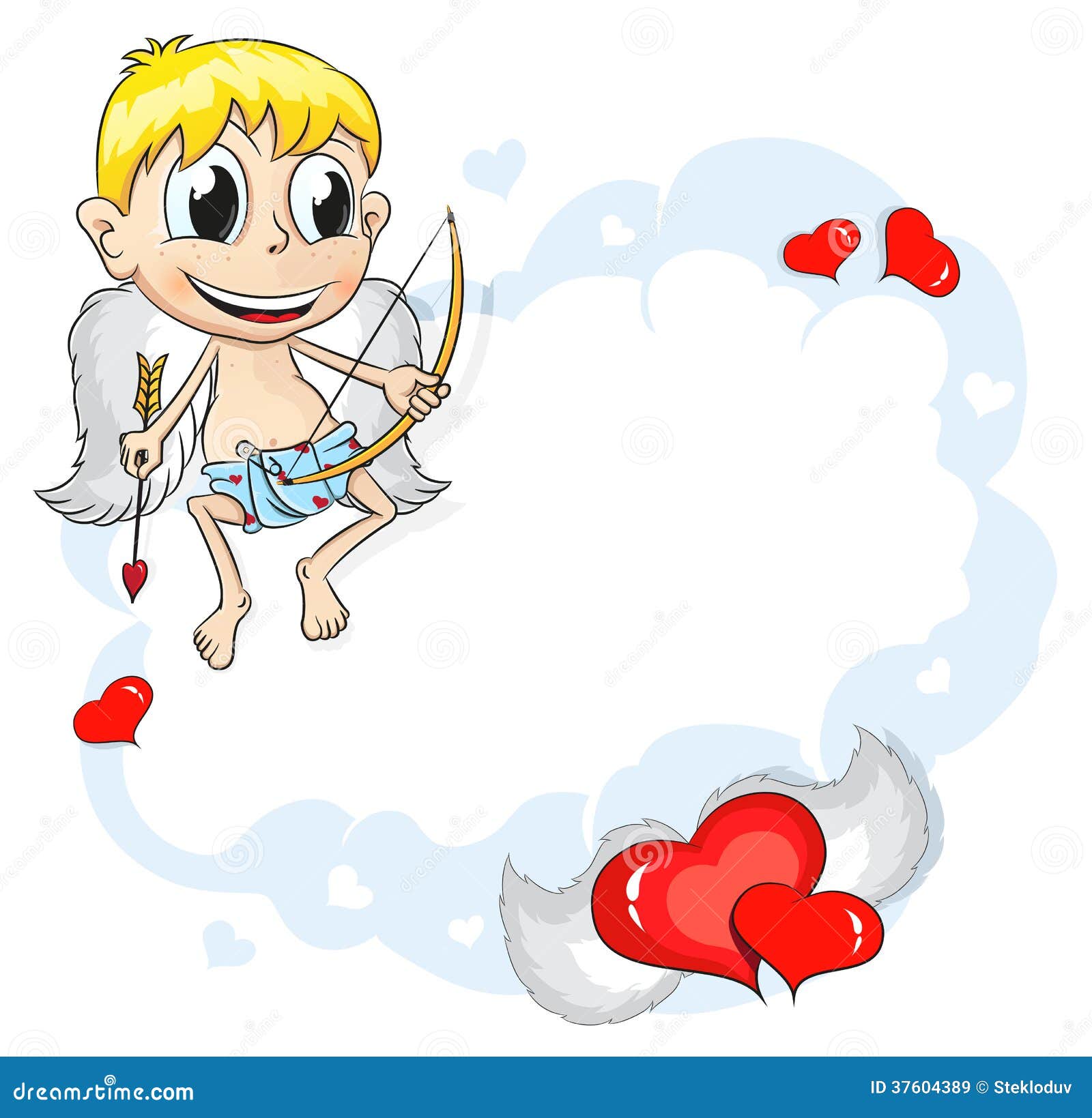 Cupid on cloud stock vector. Illustration of celebration - 37604389