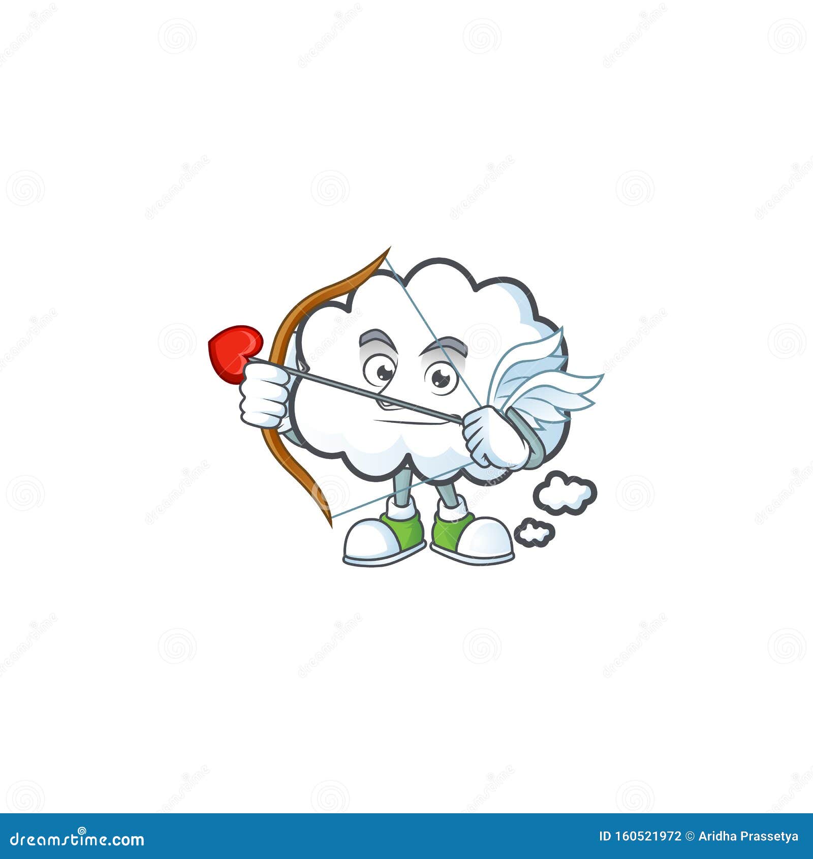 Cupid Cloud Bubble Cartoon Mascot a Shape. Stock Vector - Illustration ...