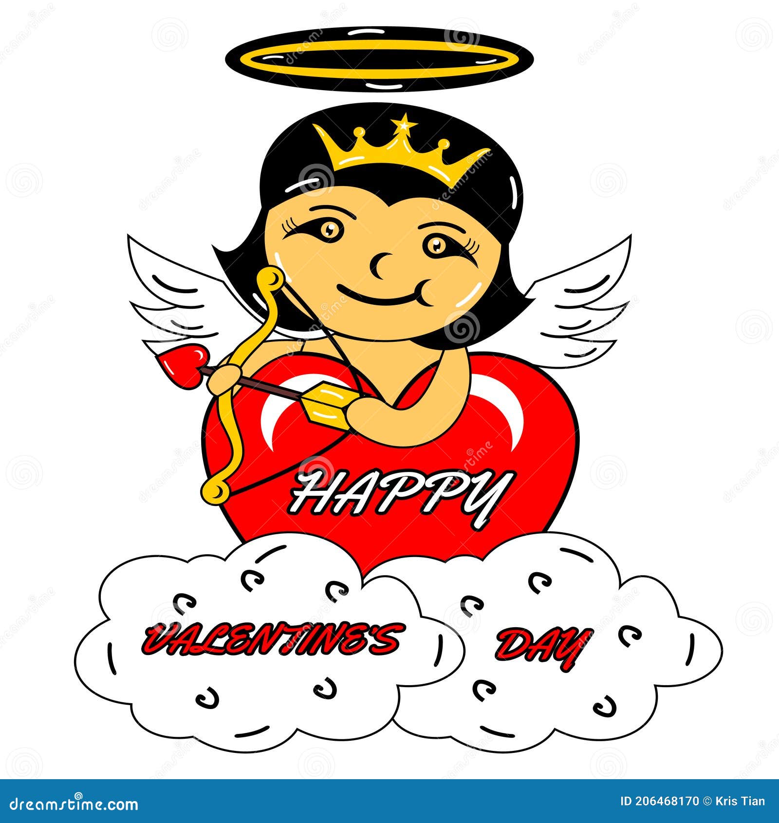 Cupid cloud valentine stock vector. Illustration of design - 206468170