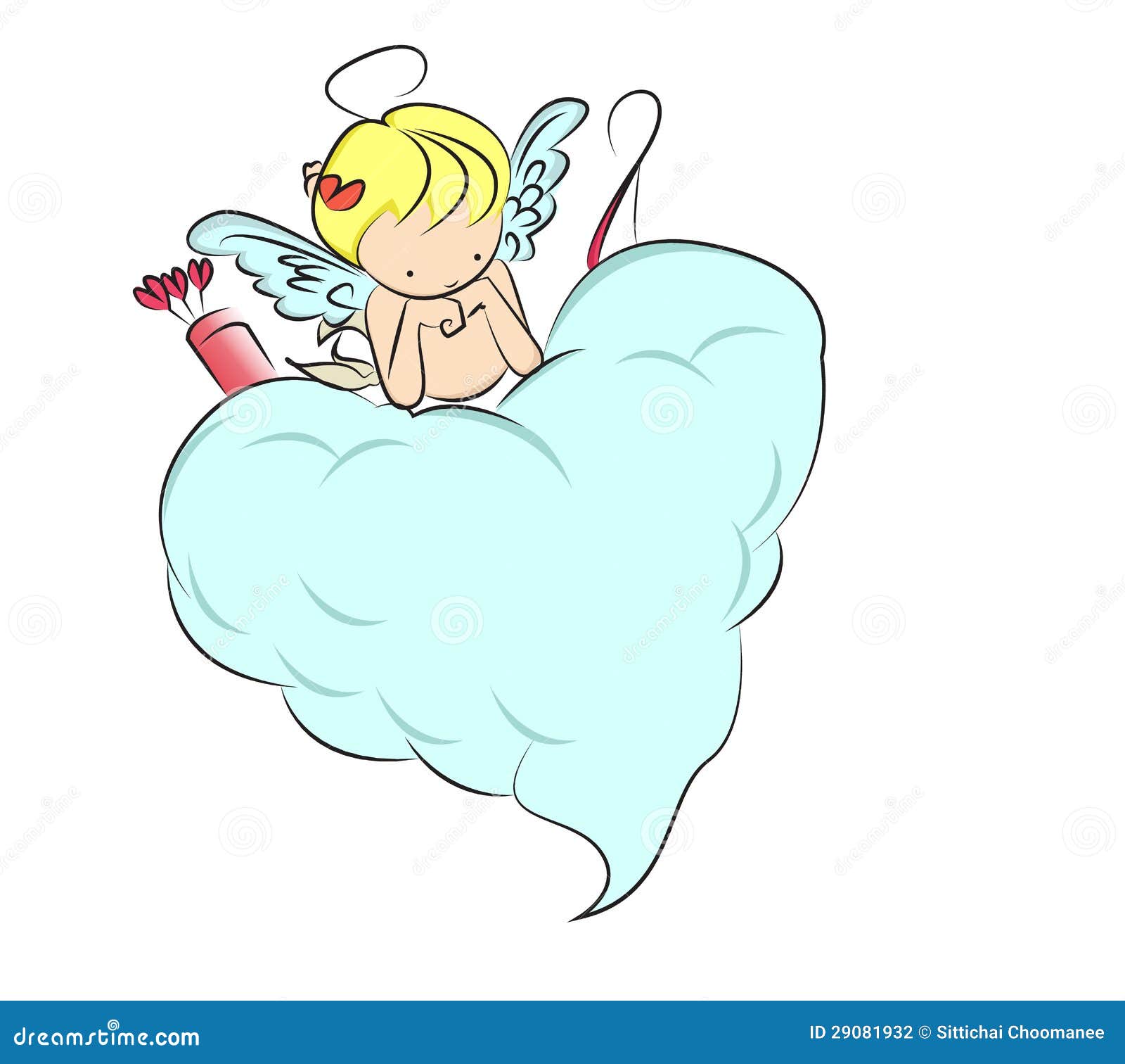Cupid del bebé en la nube ilustración del vector. Ilustración de nube ...