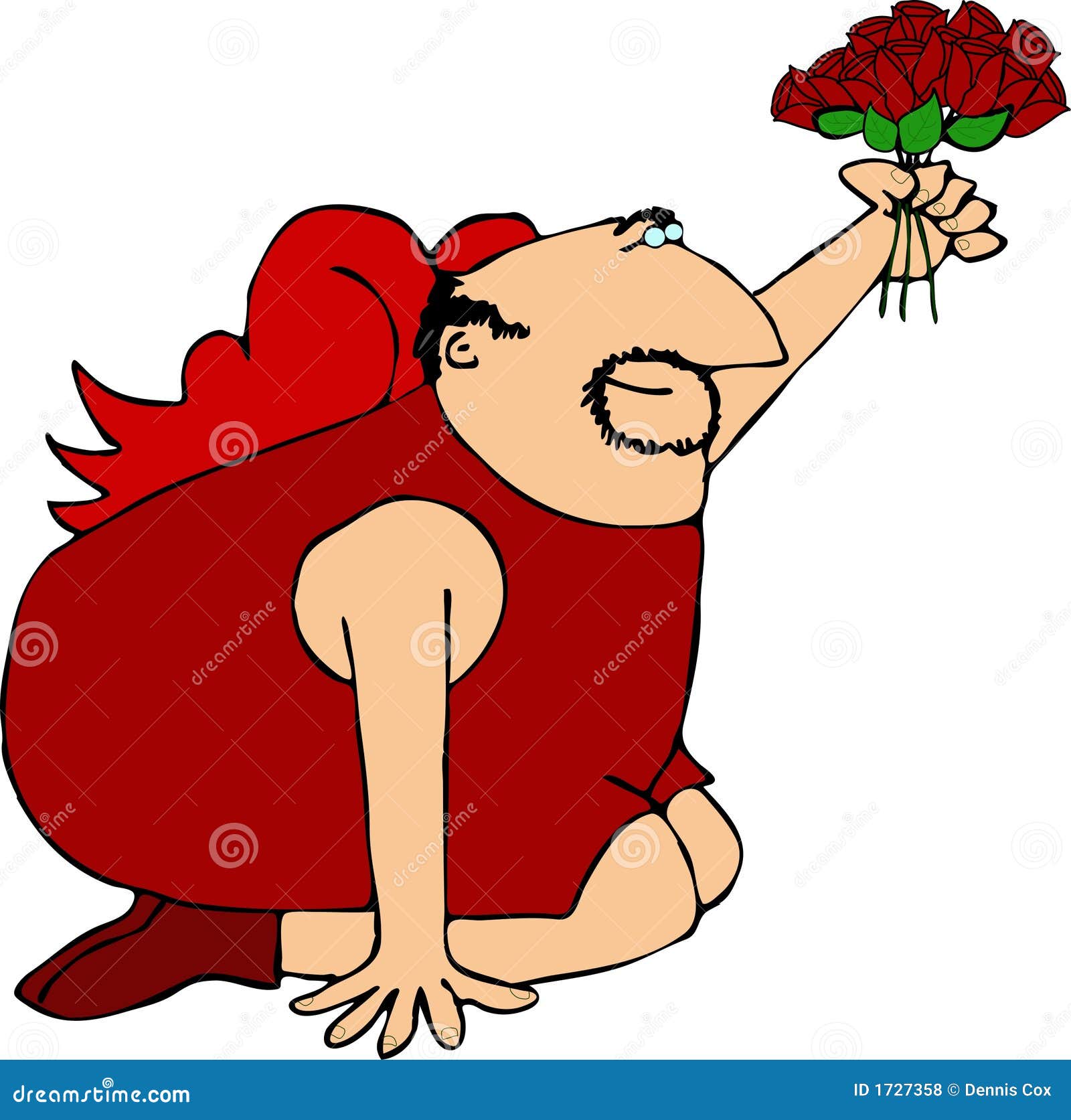 Cupid with a Dozen Red Roses Stock Vector - Illustration of dozen ...