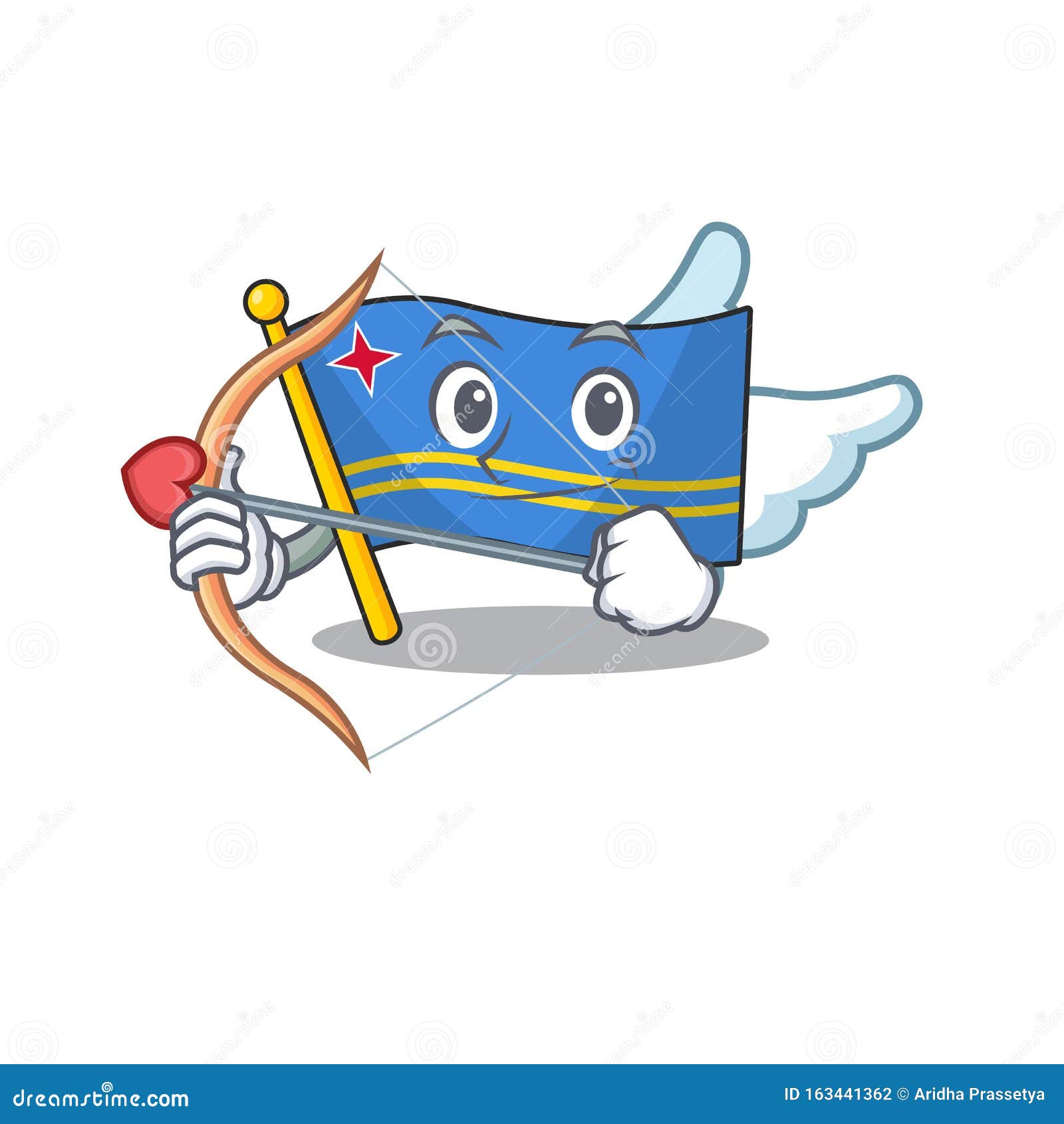 Cupid Flag Aruba Isolated with the Cartoon Stock Vector - Illustration ...