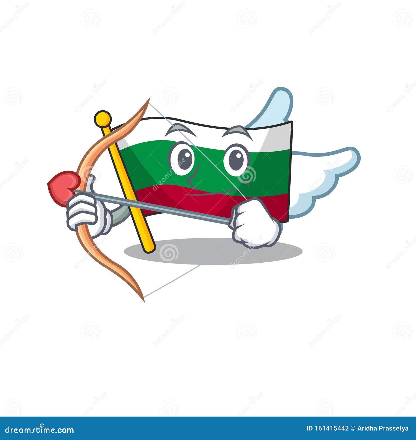 Cupid Flag Bulgarian Hoisted on Cartoon Pole Stock Vector ...