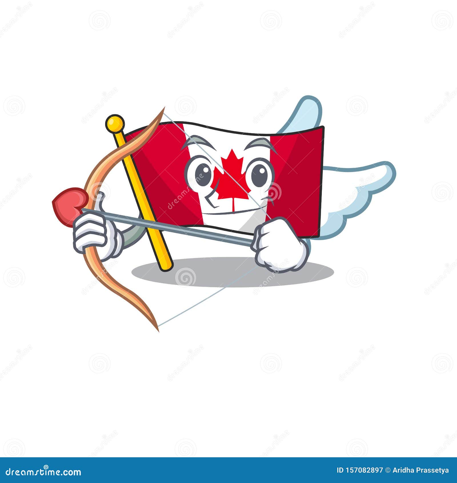 Cupid Flag Canada Isolated in the Cartoon Stock Vector - Illustration ...