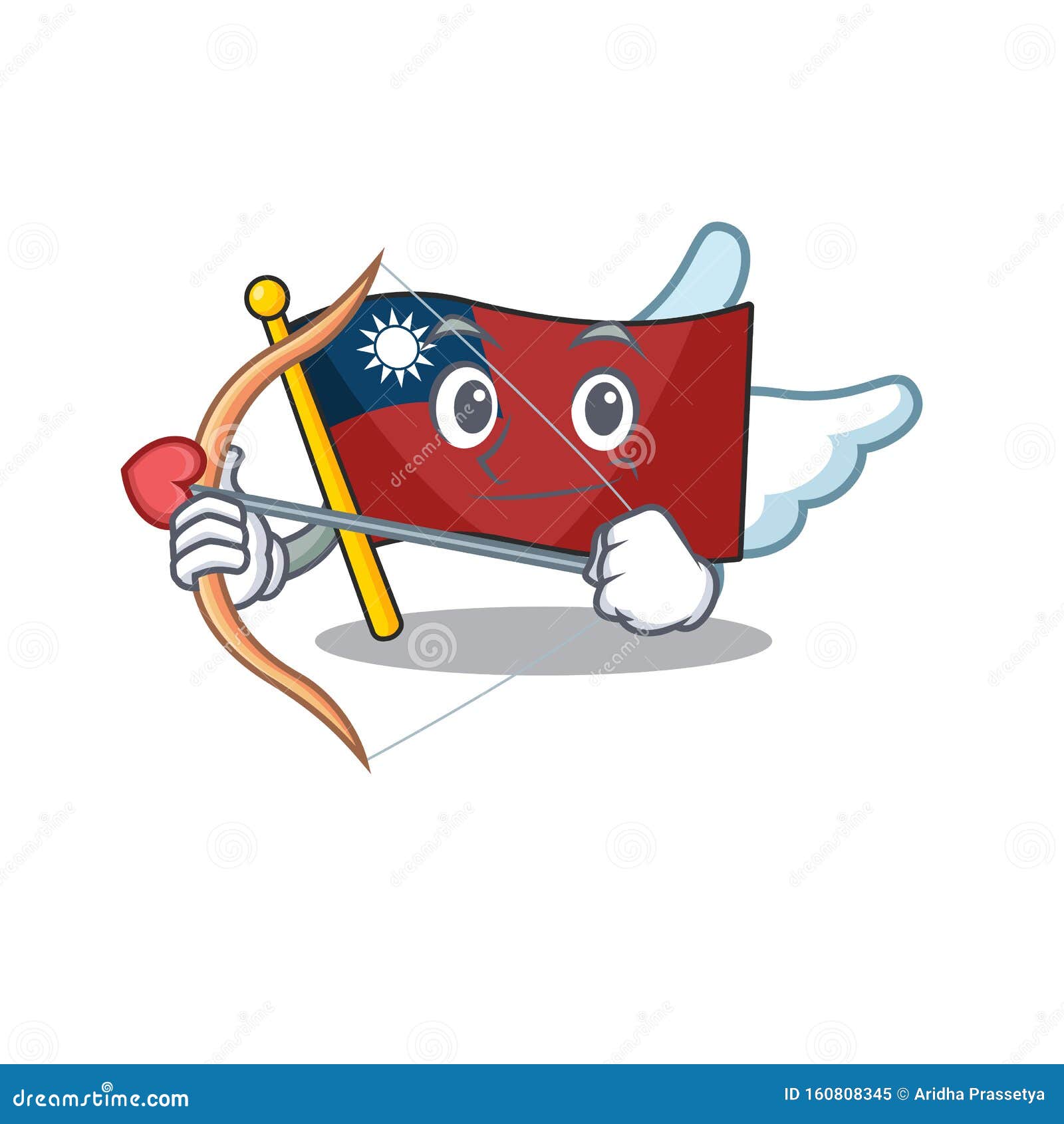Cupid Flag Taiwan Character Shape with Mascot Stock Vector ...