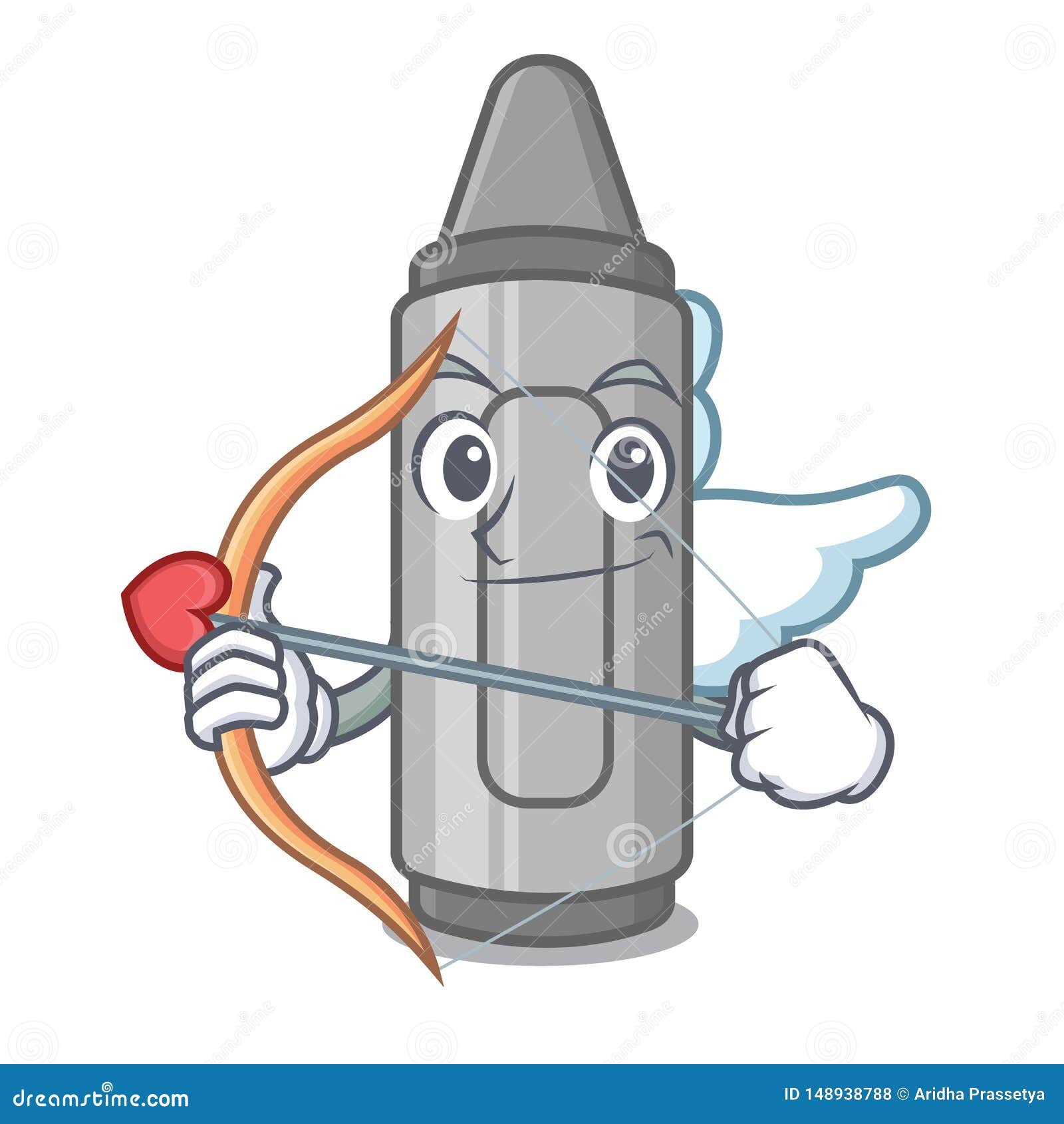 Cupid Grey Crayon Isolated with the Cartoon Stock Vector - Illustration ...