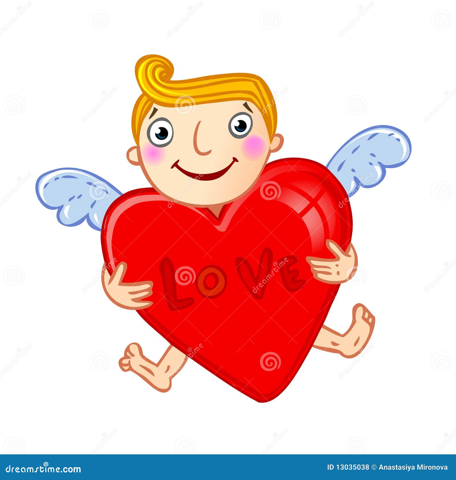 Cupid with heart. stock vector. Illustration of magic - 13035038