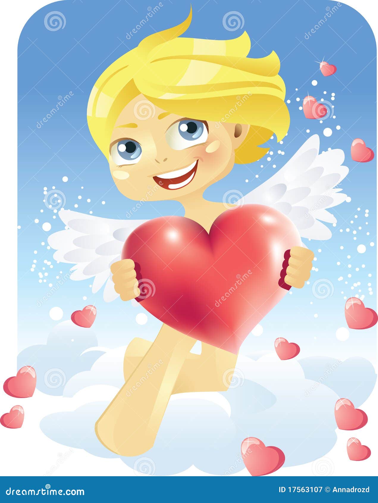 Cupid with heart stock vector. Illustration of vector - 17563107