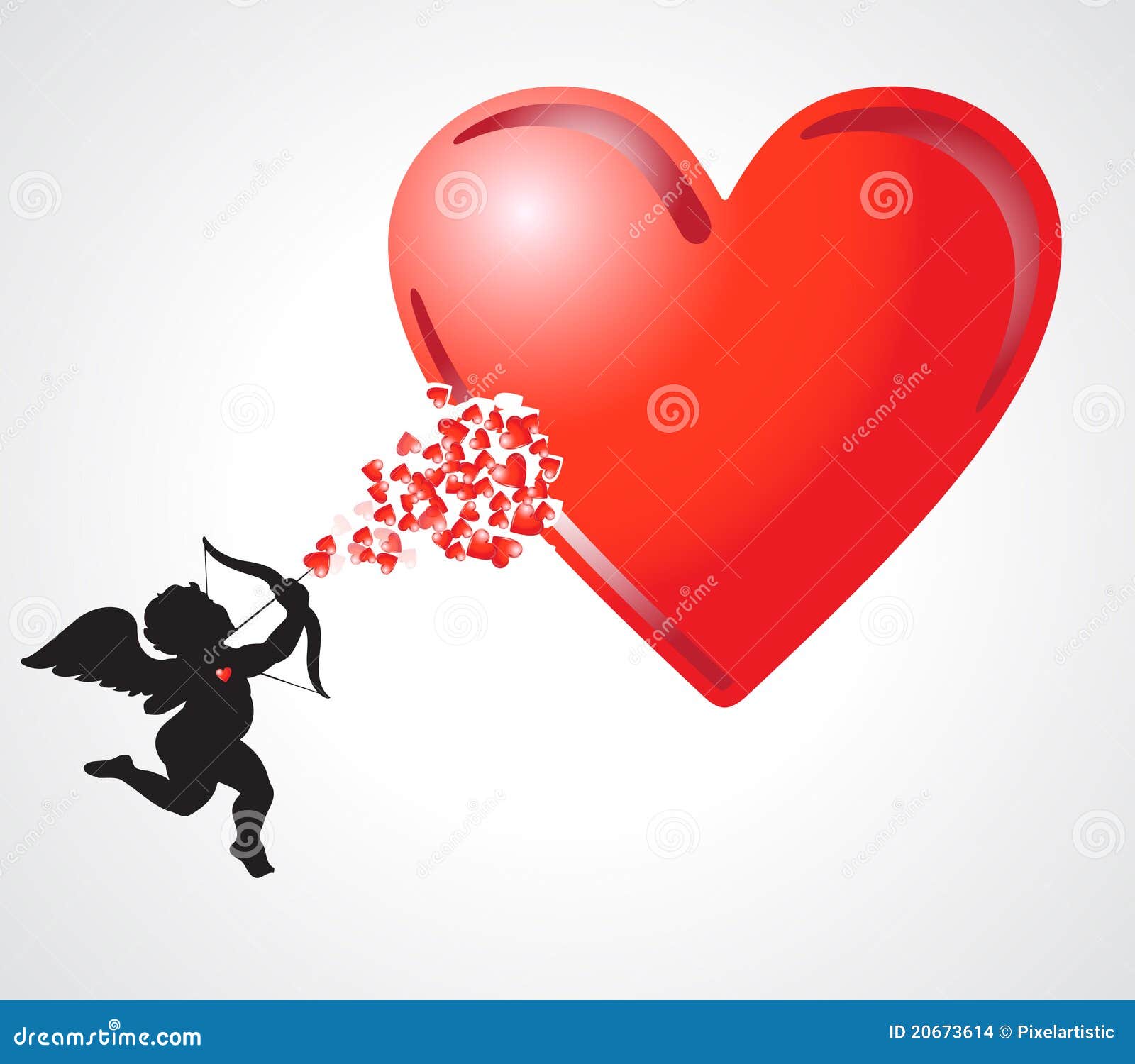 Cupid with heart stock illustration. Illustration of celebration - 20673614