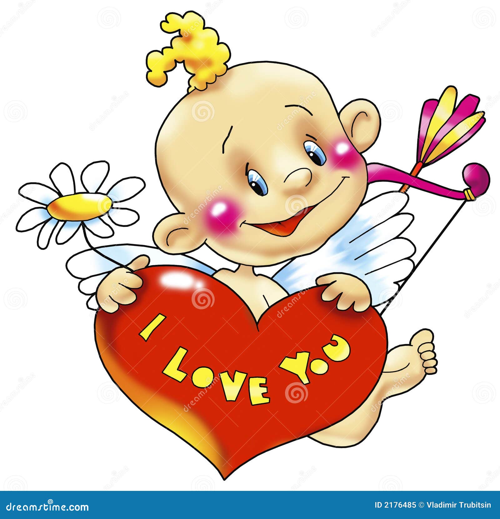 Cupid with heart stock illustration. Illustration of heart - 2176485