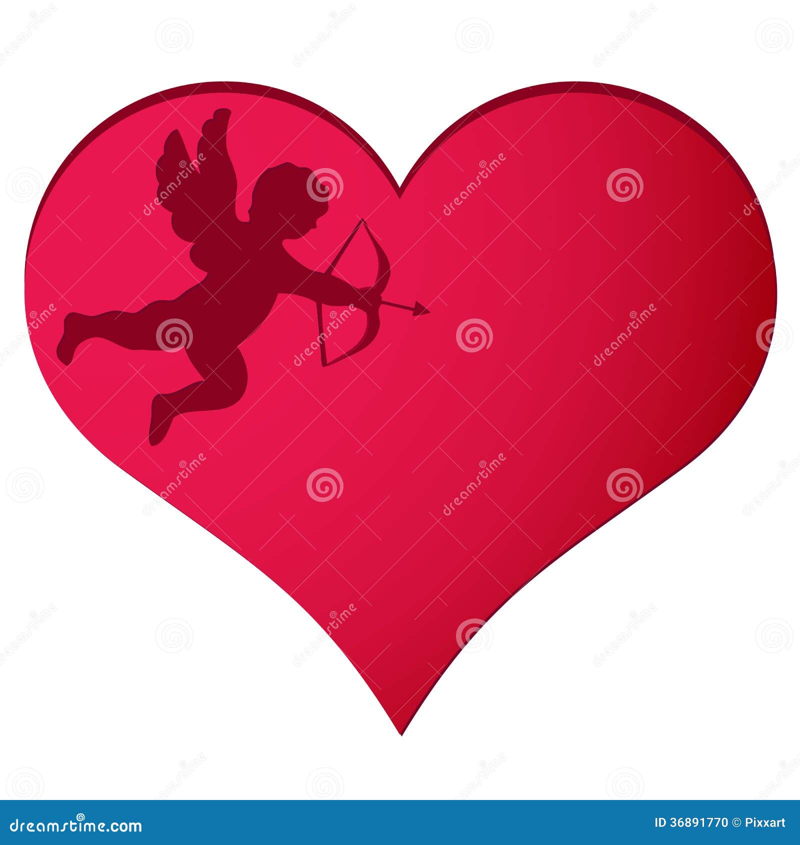 Cupid in heart background stock vector. Illustration of date - 36891770