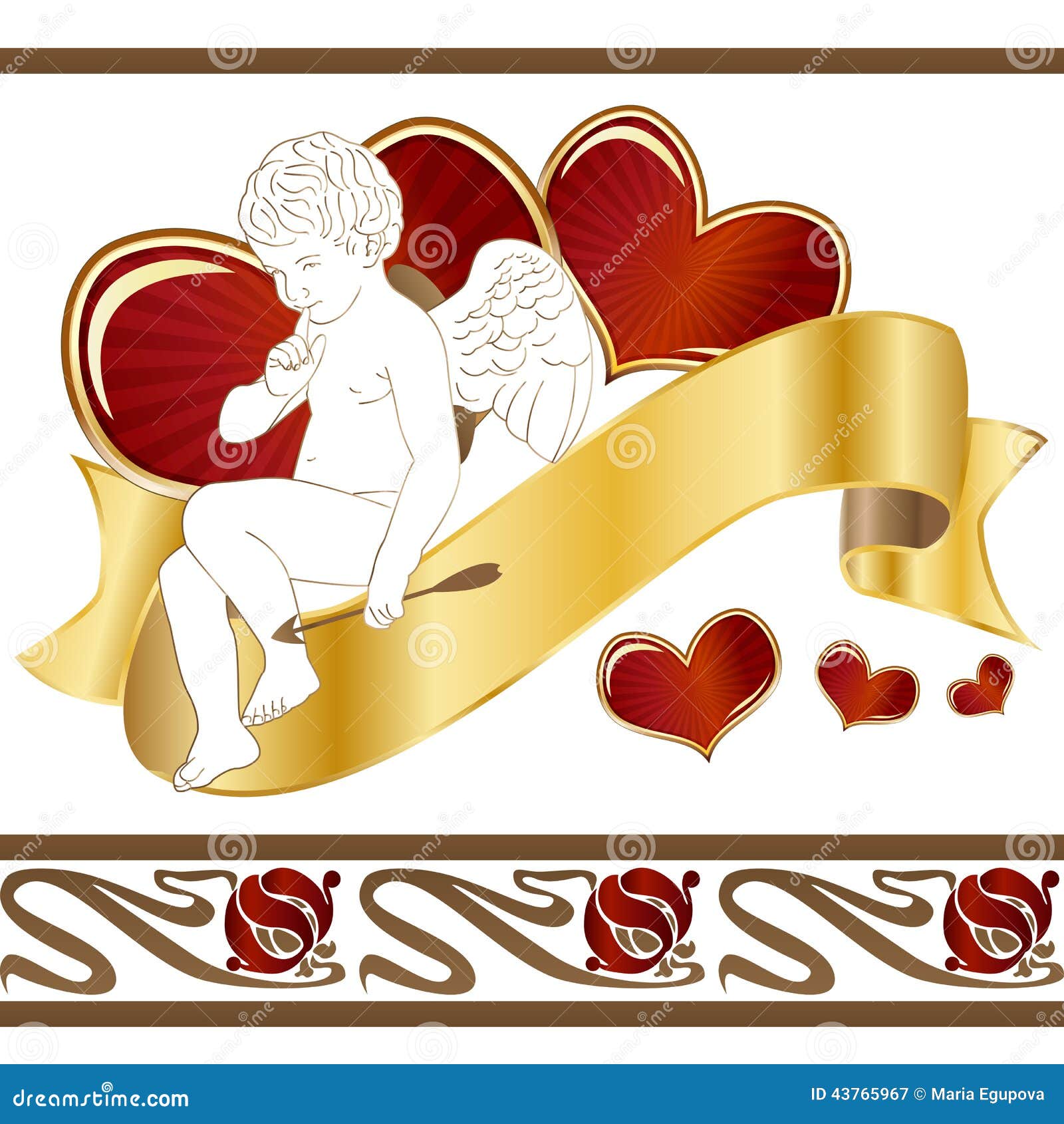 Cupid with heart stock vector. Illustration of cute, collection - 43765967