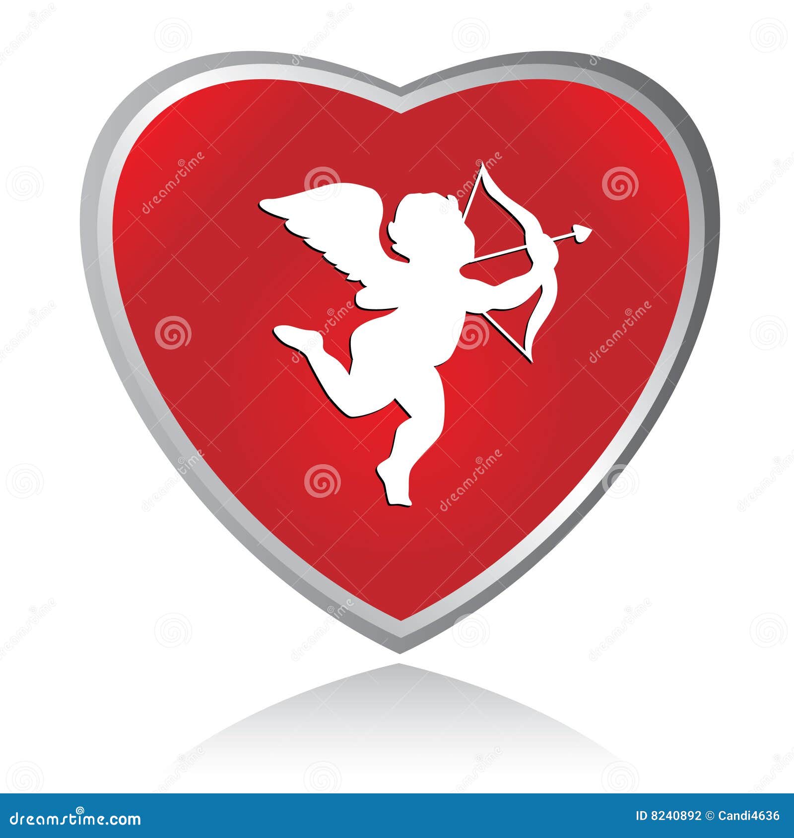 Cupid Icon stock vector. Illustration of reflection, heart - 8240892