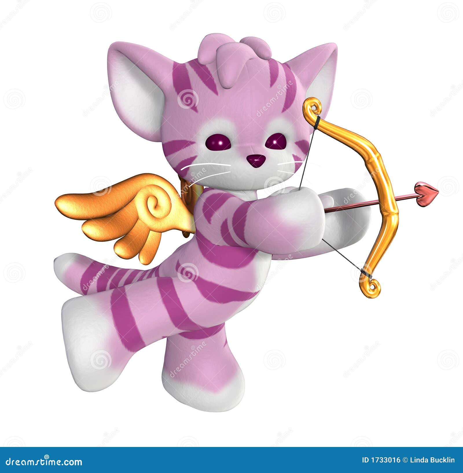 Cupid Kitty stock illustration. Illustration of kitten - 1733016
