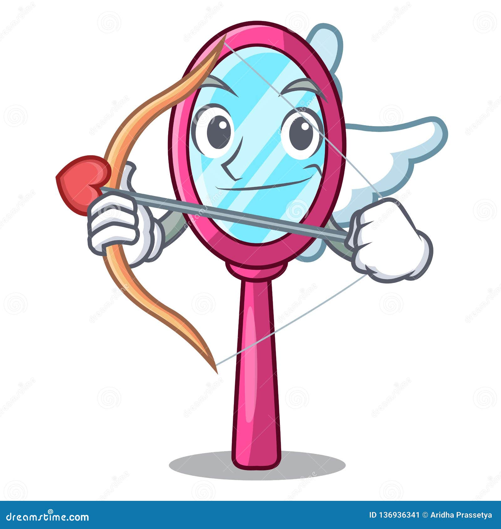 Cupid Mirror in the Cartoon Shape Funny Stock Vector - Illustration of ...