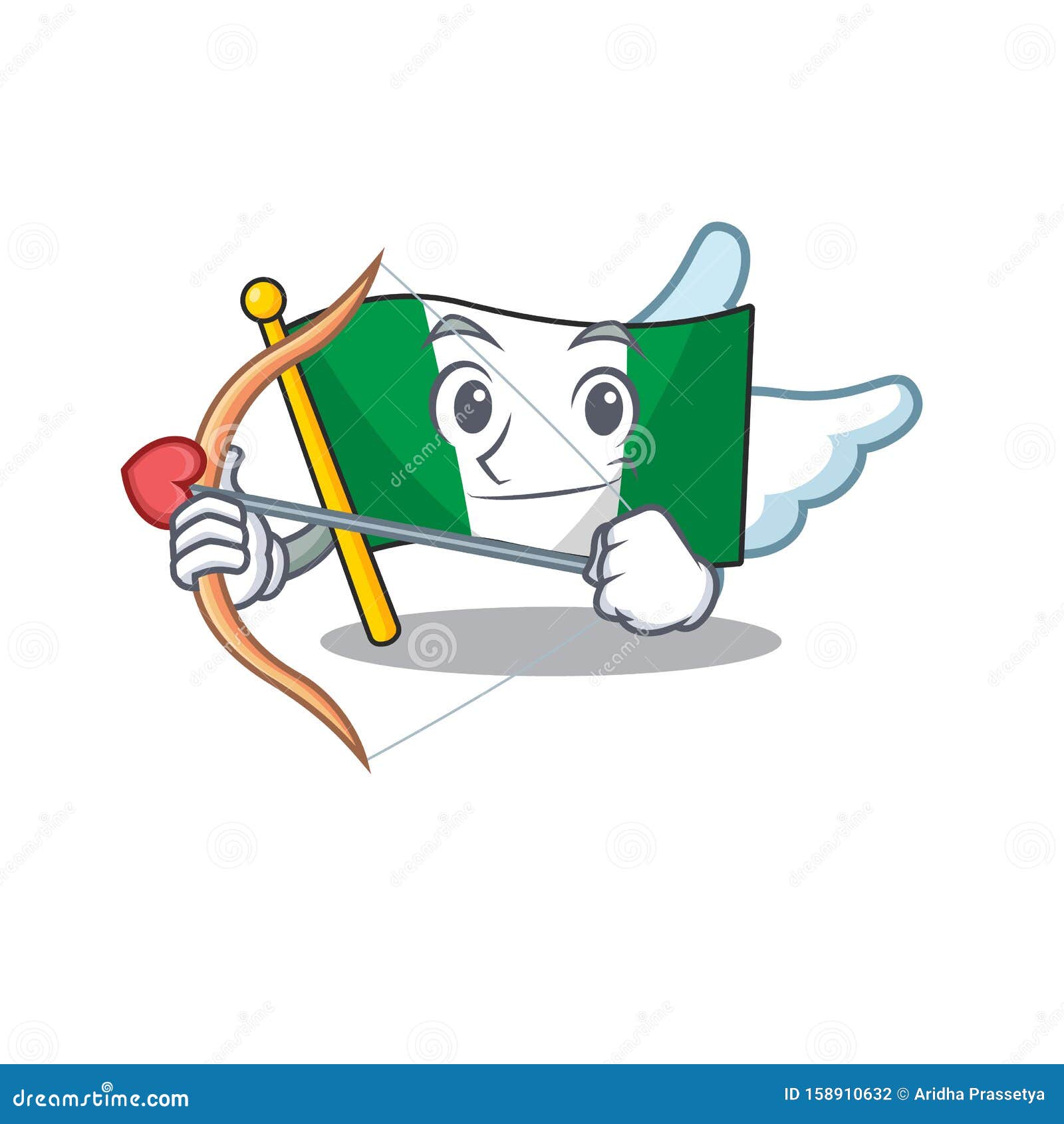 Cupid Nigeria Flag Flew at Mascot Pole Stock Vector - Illustration of ...