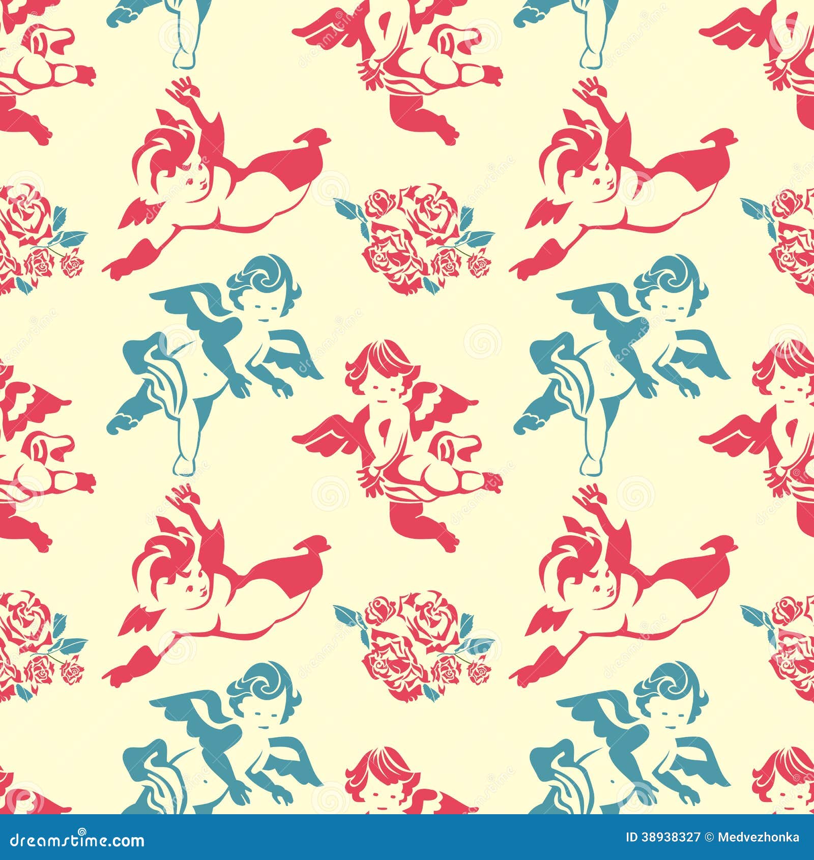 Cupid pattern stock vector. Illustration of heart, cupids - 38938327