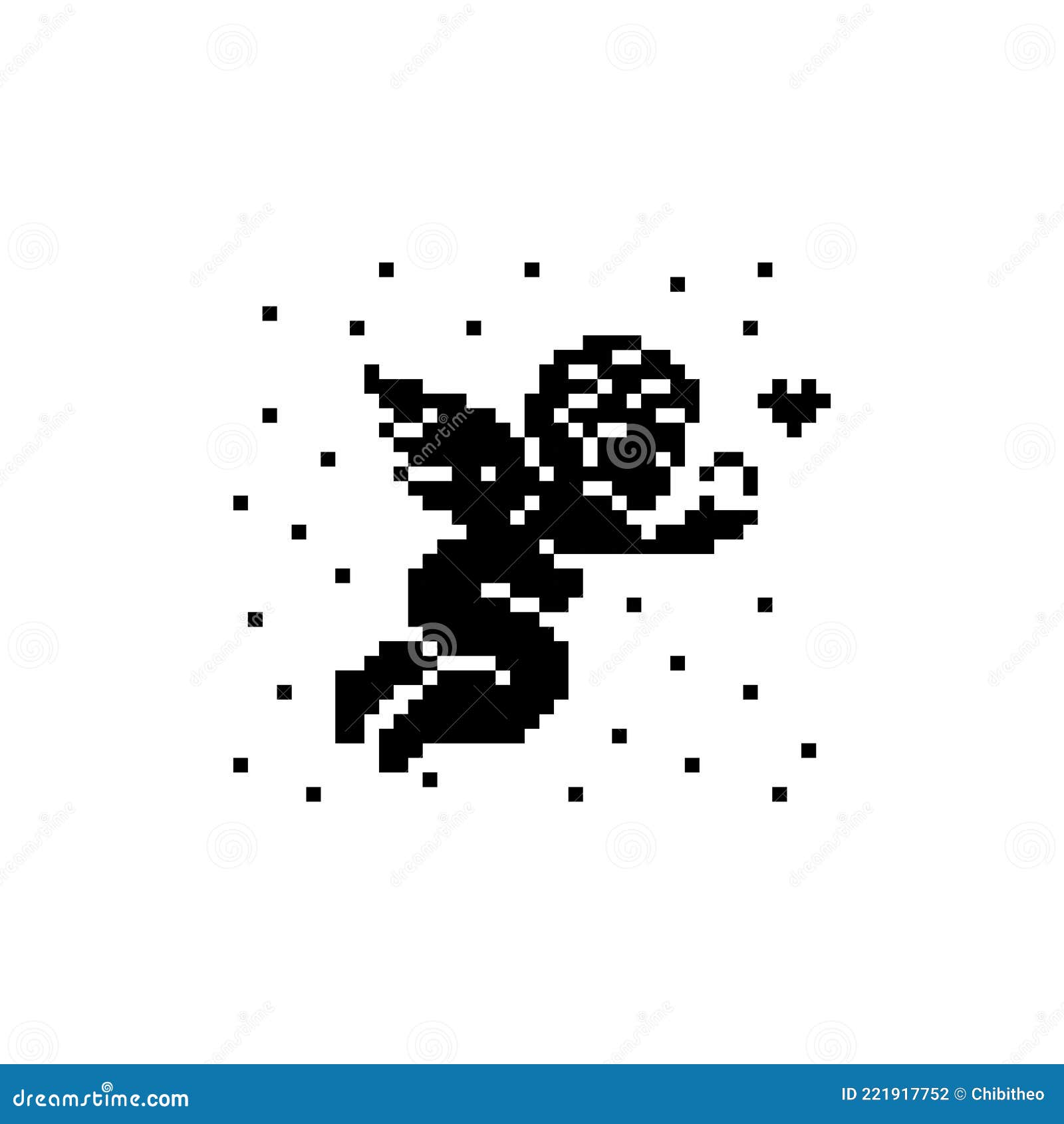 Pixel Art Cupid Vector Illustration | CartoonDealer.com #111957498