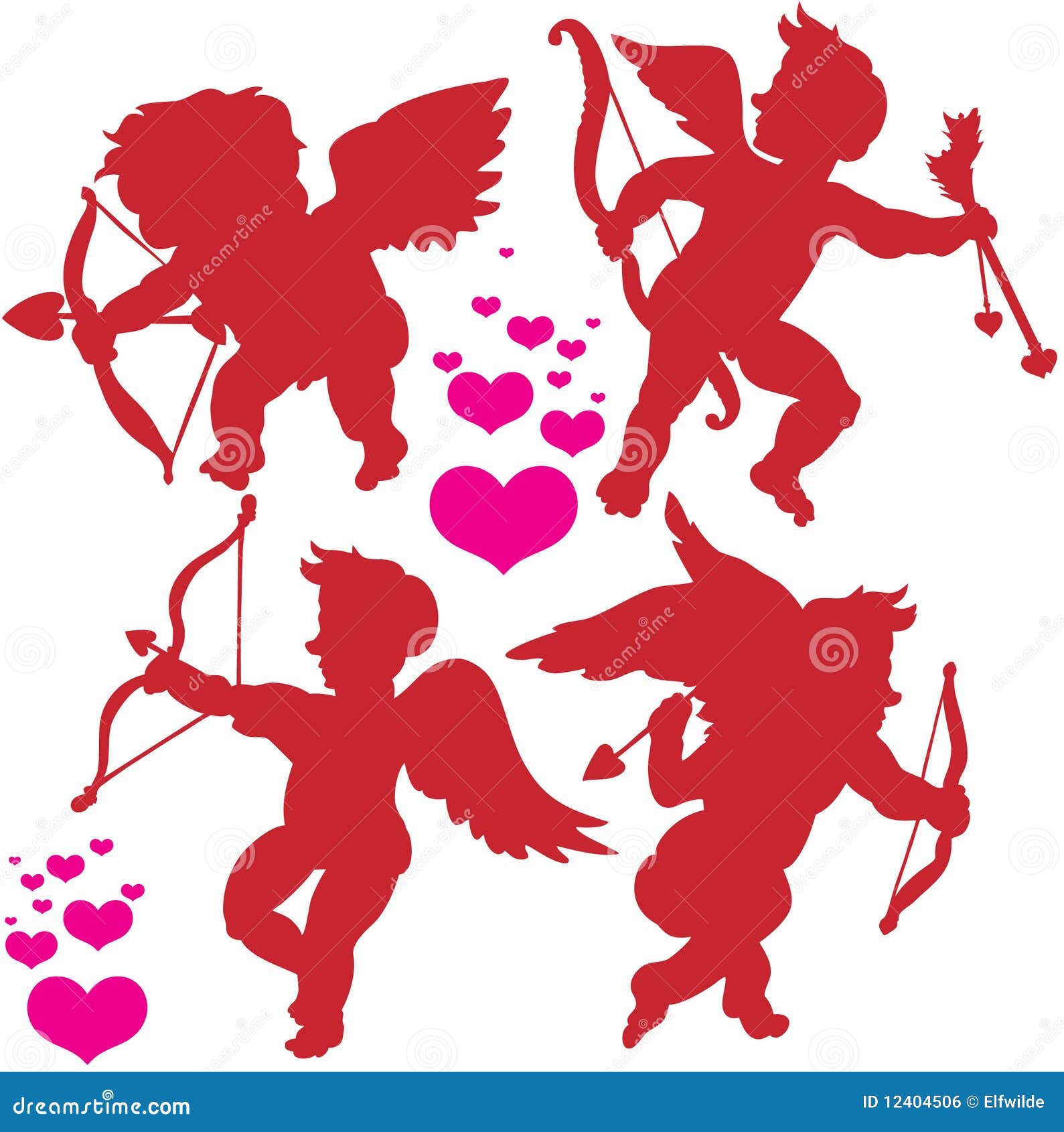 Cupid postures stock vector. Illustration of mythology - 12404506