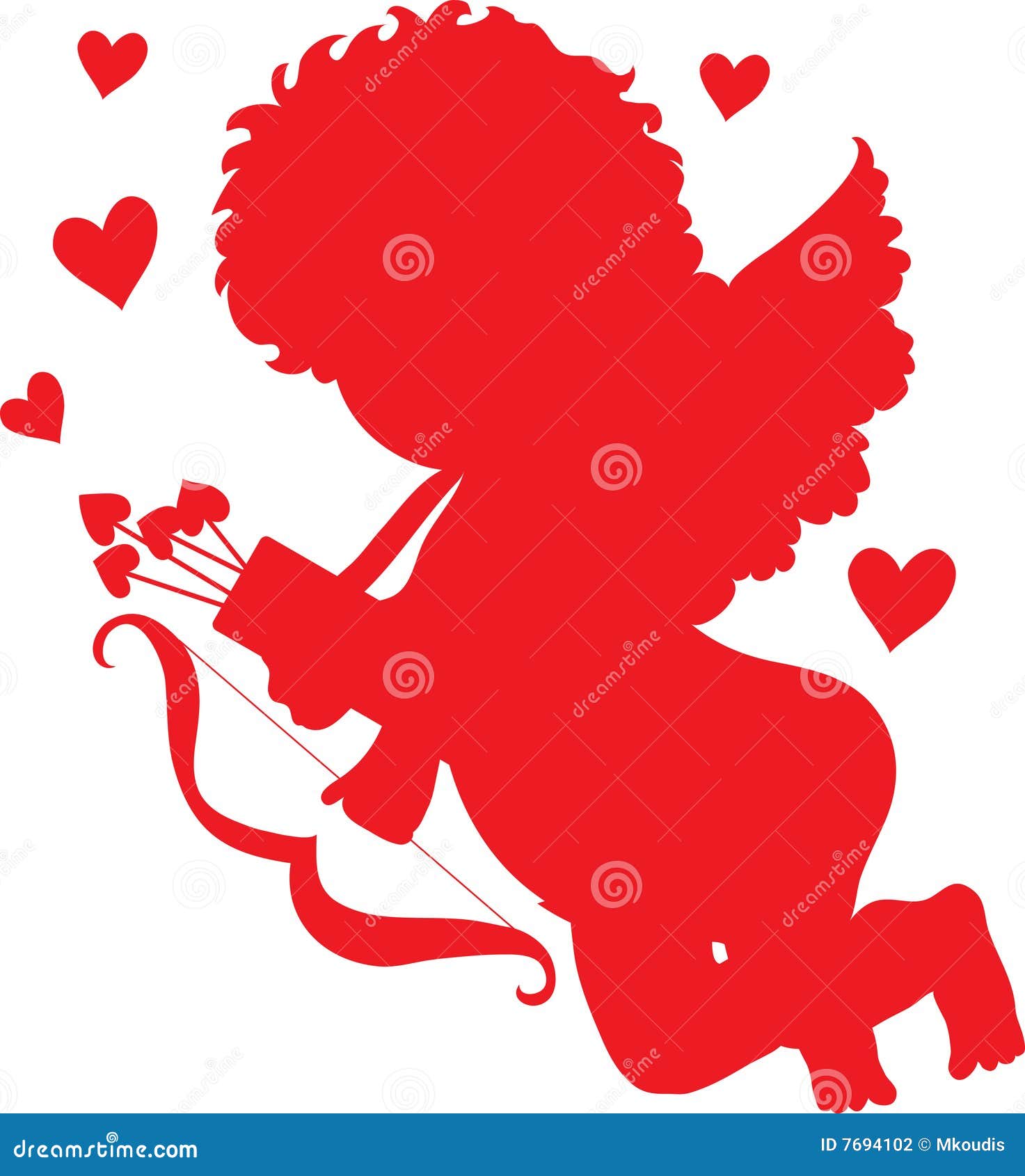 Cupid Red Silhouette stock vector. Illustration of holiday - 7694102