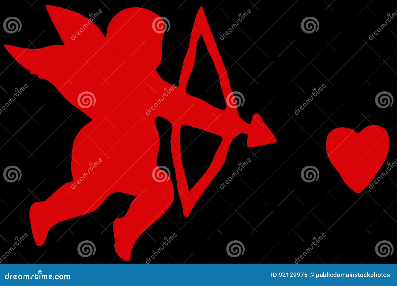 Cupid Shooting Heart Red Picture. Image: 92129975
