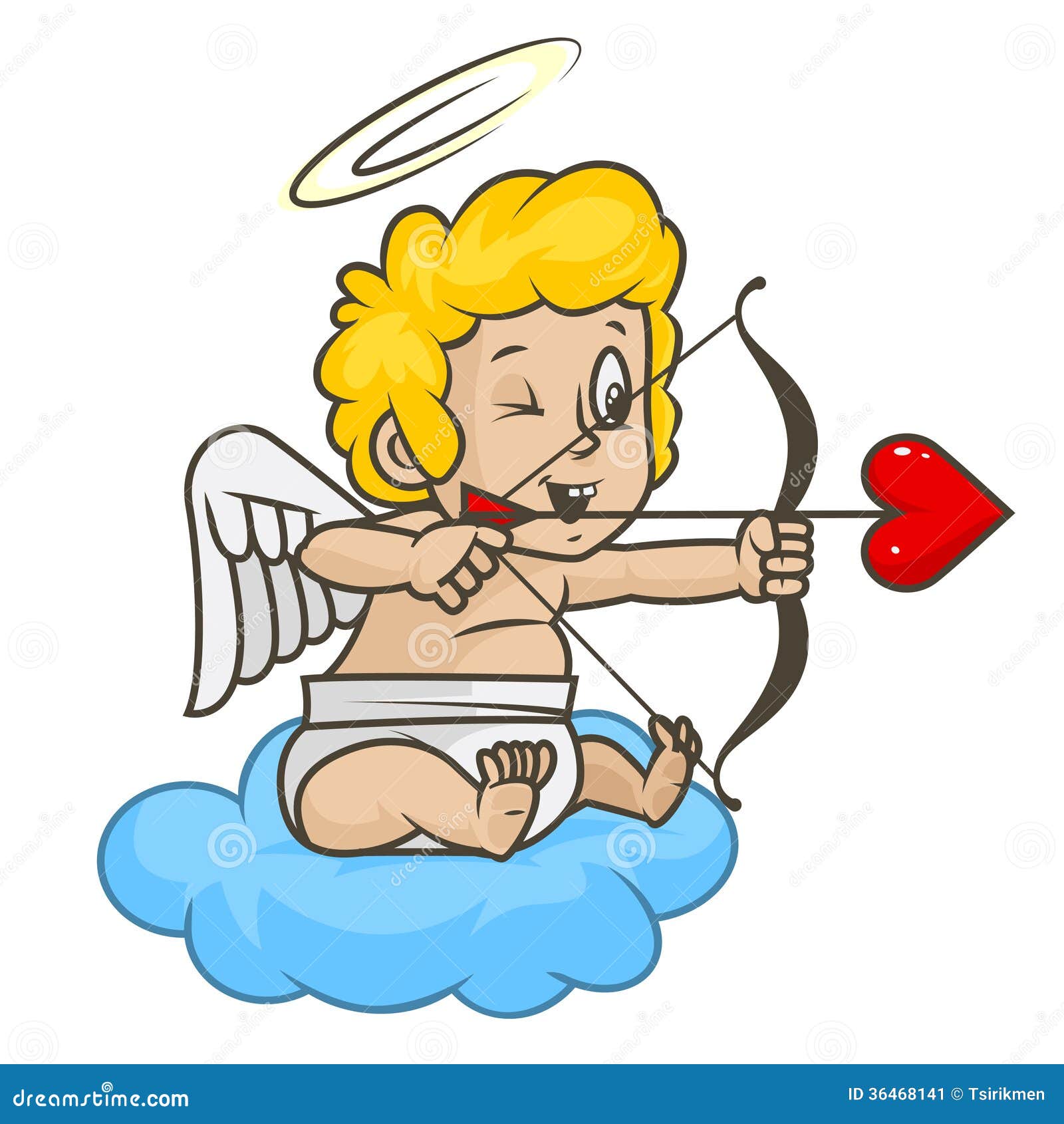 Cupid shoots of bow stock vector. Illustration of person - 36468141
