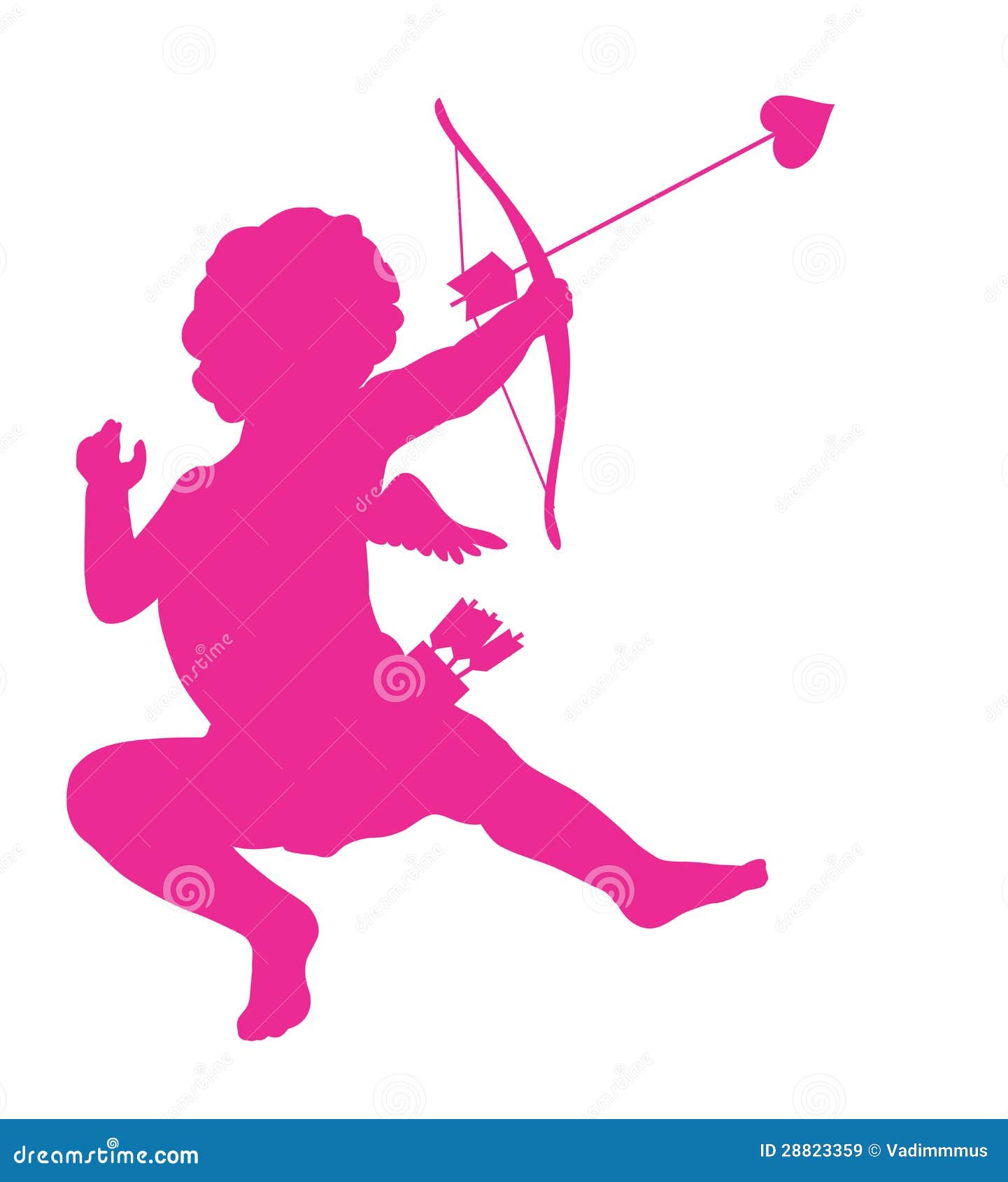 Cupid silhouette stock vector. Illustration of dynamic - 28823359